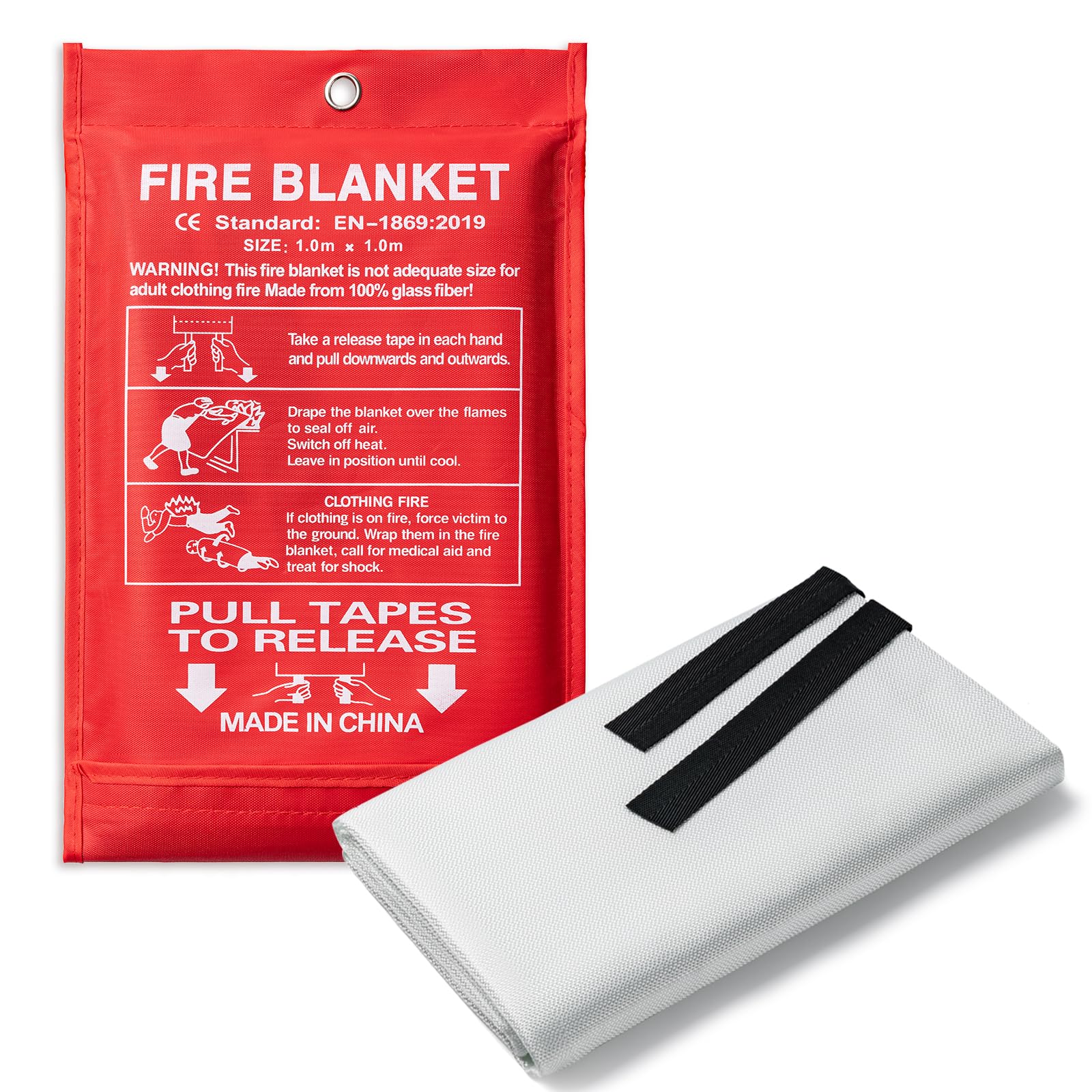 BOOMIBOO Emergency Fire Blanket for Home and Kitchen, 1 Pack, High Heat ...