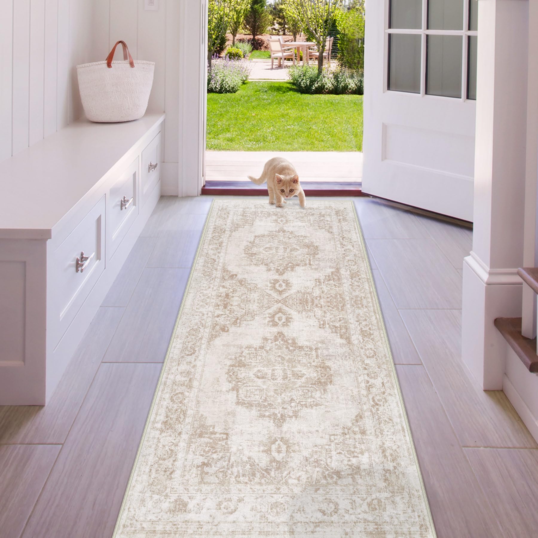Amazon.com: Area Rug 2x6 Runner Rug: Washable Vintage Hallway Rug ...