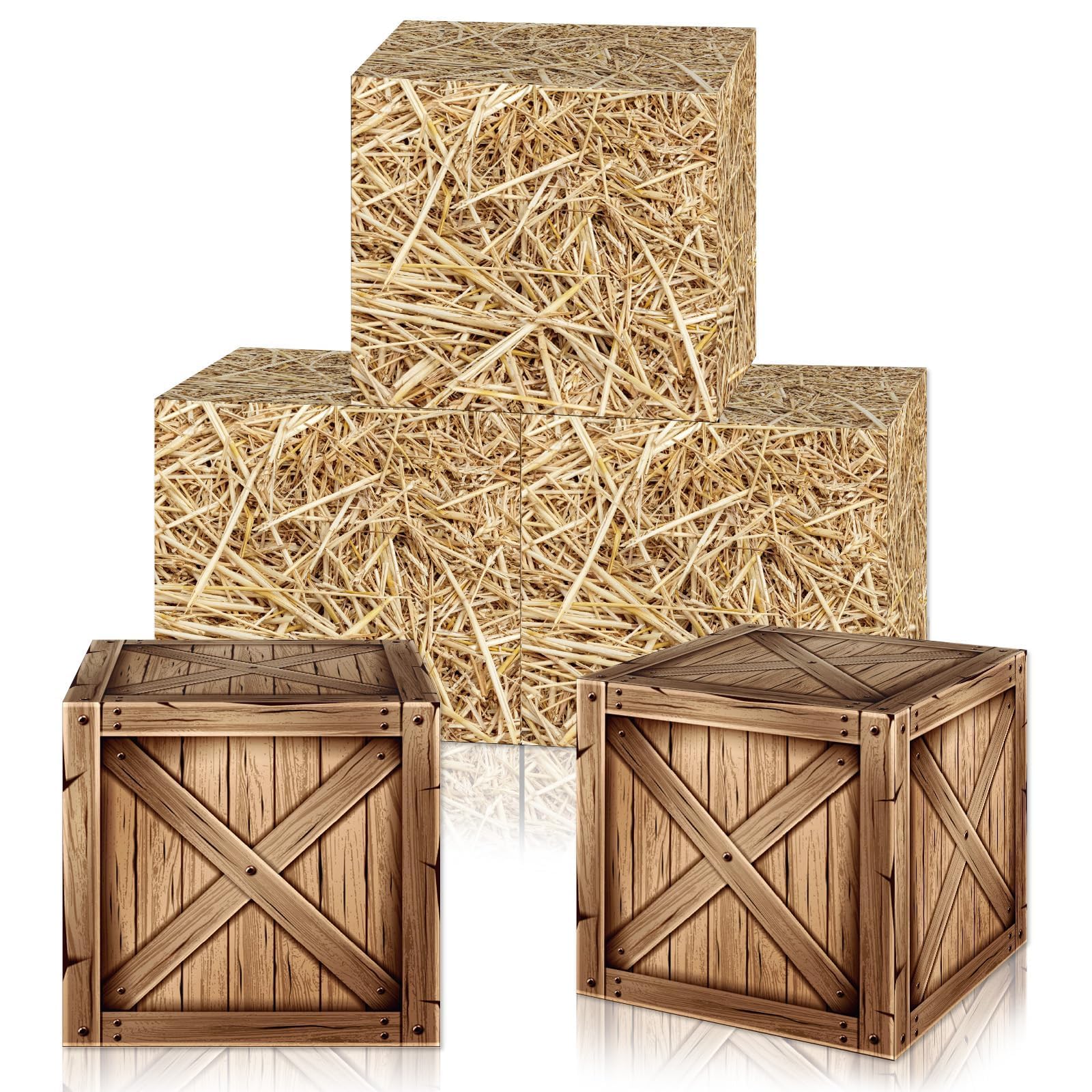 Amazon.com: 6PCS Hay Bales Boxes Decor Fake Western Cowboy Party ...