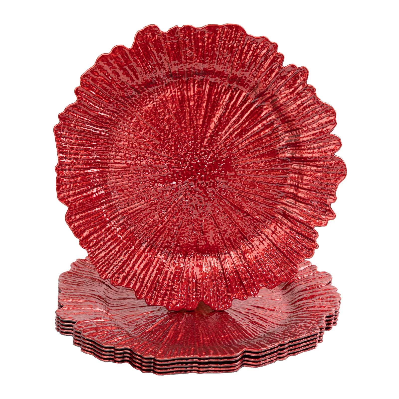 Snapklik.com : Red Charger Plates, Set Of 6, Reef Plates Charger For ...