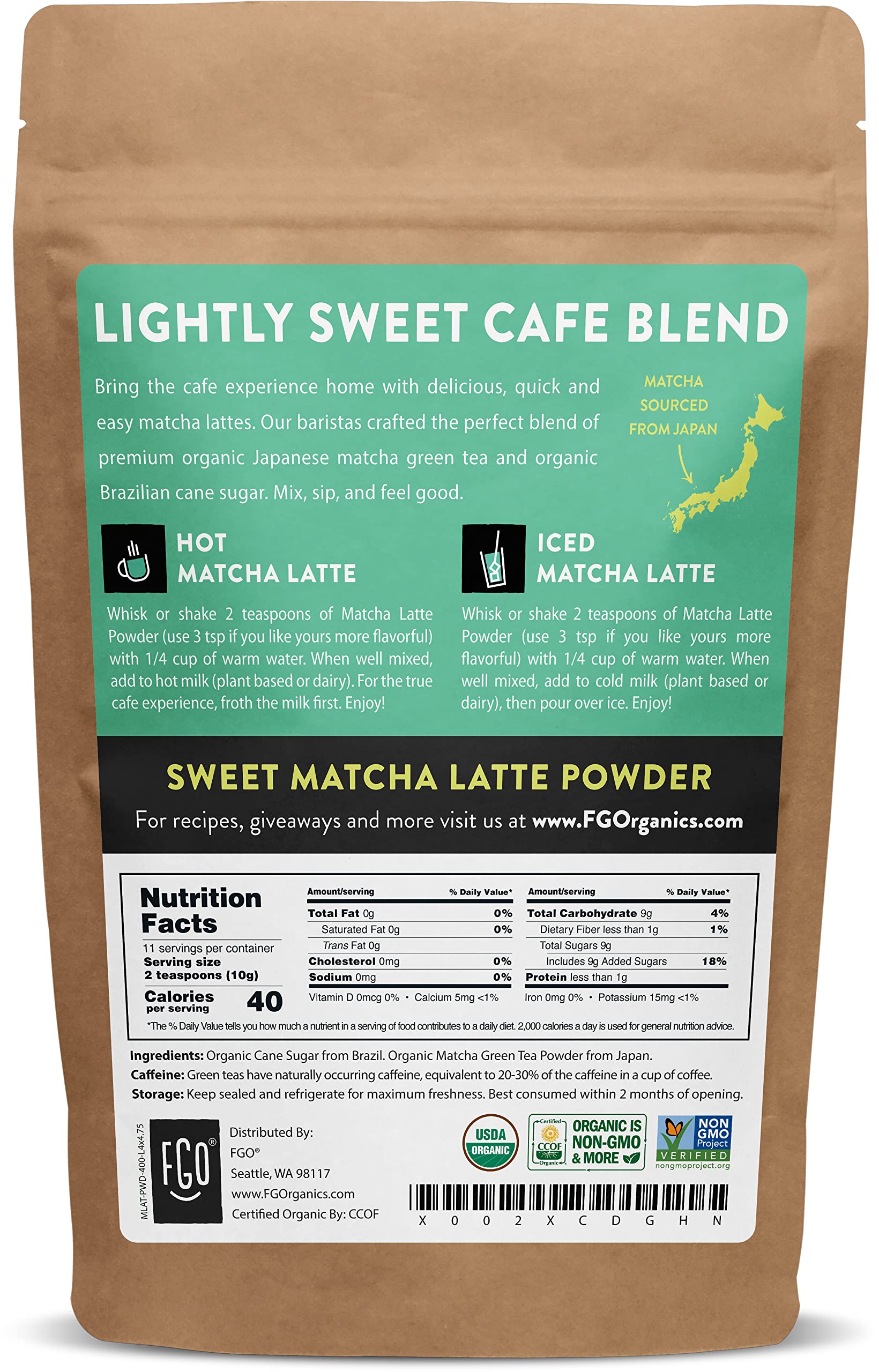 Organic Sweet Matcha Latte Powder | Crafted by Baristas | Japanese ...