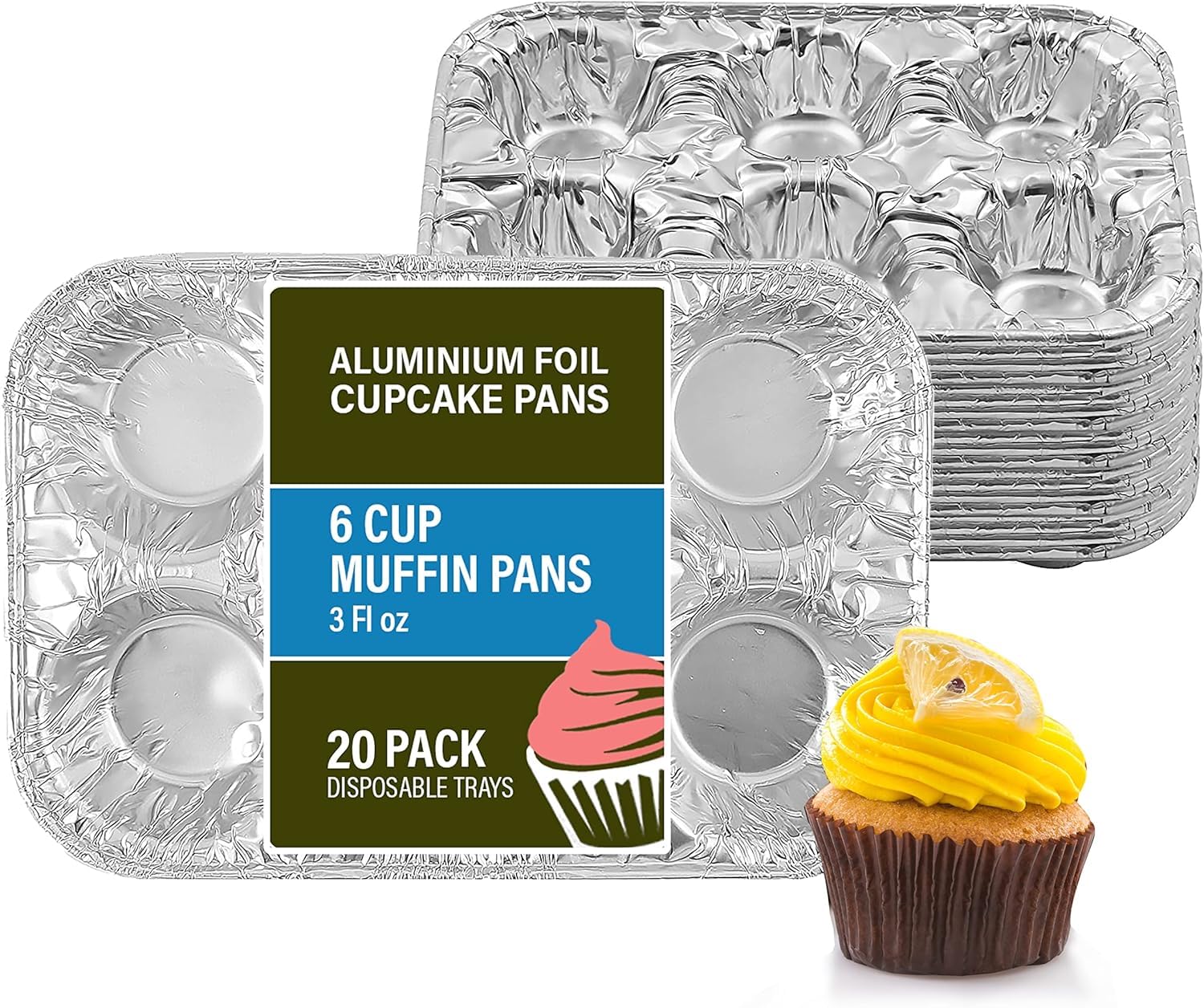 Snapklik.com : PARTY BARGAINS 6-Cup Aluminum Muffin Pans - 20 Pack ...