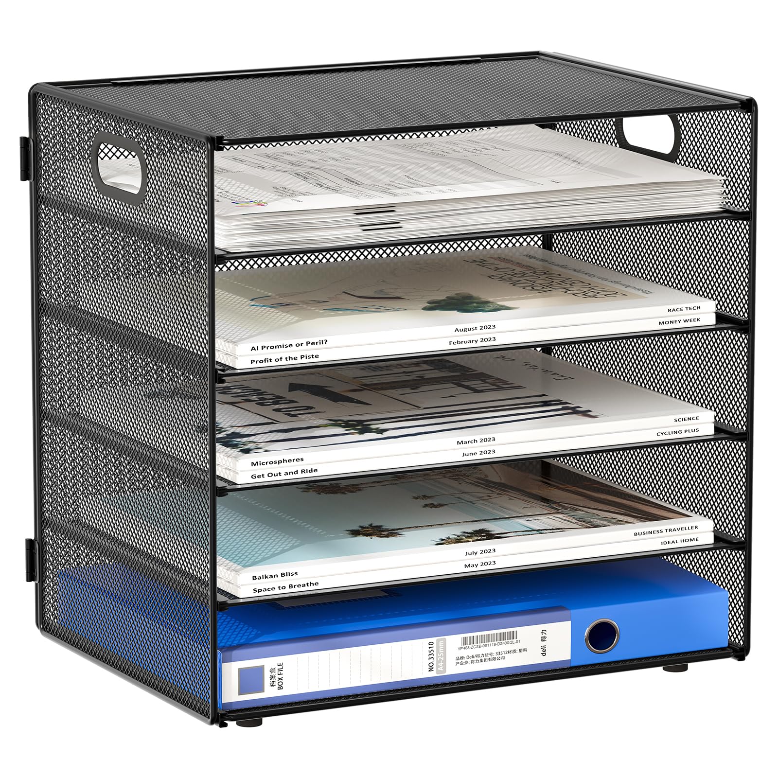 EasyPAG 5 Tier Desktop A4 Office Mesh Tray Desk Tidy File Holder Paper ...