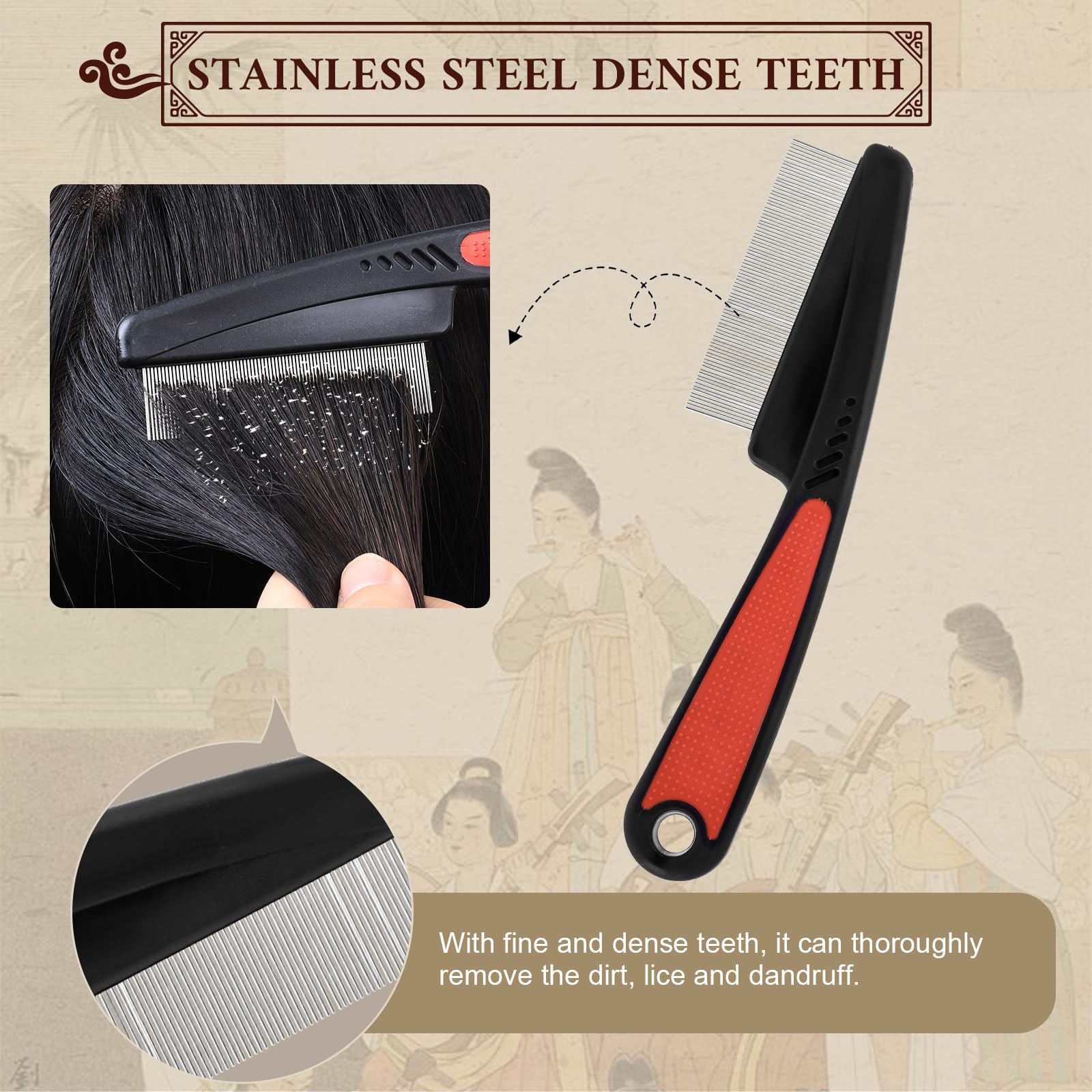 Snapklik.com : Dandruff Comb, Stainless Steel Fine Tooth Comb, Dandruff ...