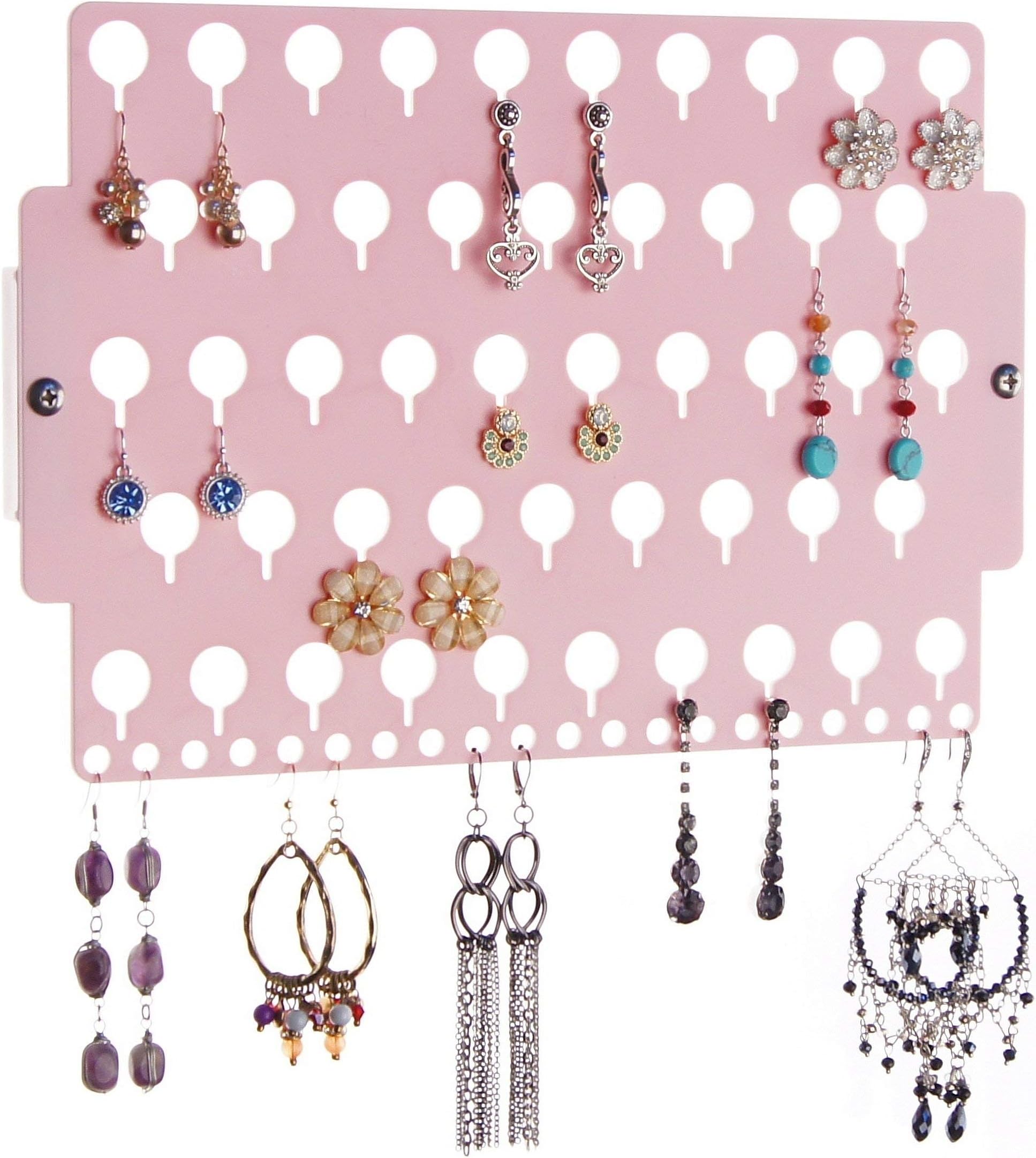 Amazon.com: Angelynn's Wall Mounted Earring Holder Organizer for Post ...