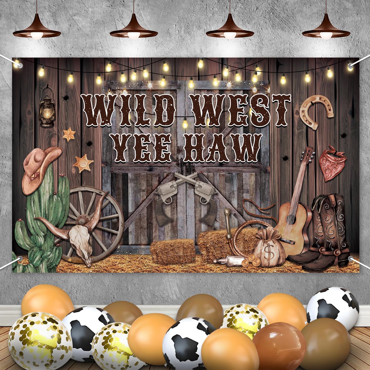 Amazon.com: Western Party Decorations, 1Pcs Wild West Yee Haw Banner ...
