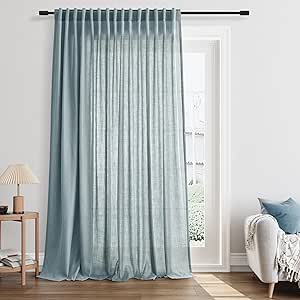 Amazon.com: SPWIY Extra Wide Linen Curtain for Sliding Glass Door 100 ...