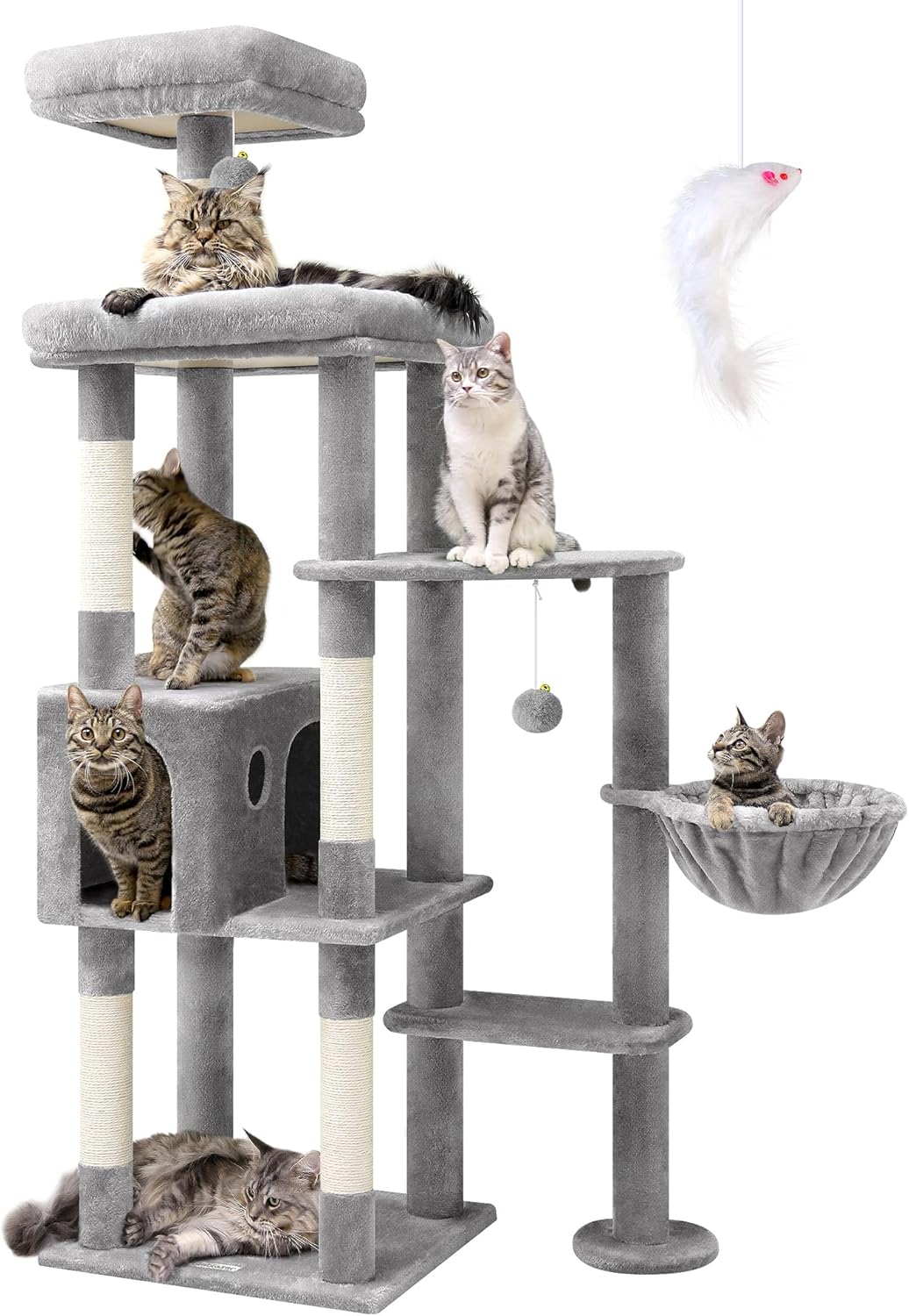 Amazon.com : Globlazer F65 Extra Large Cat Tree, 65inch Tall Cat Tree ...