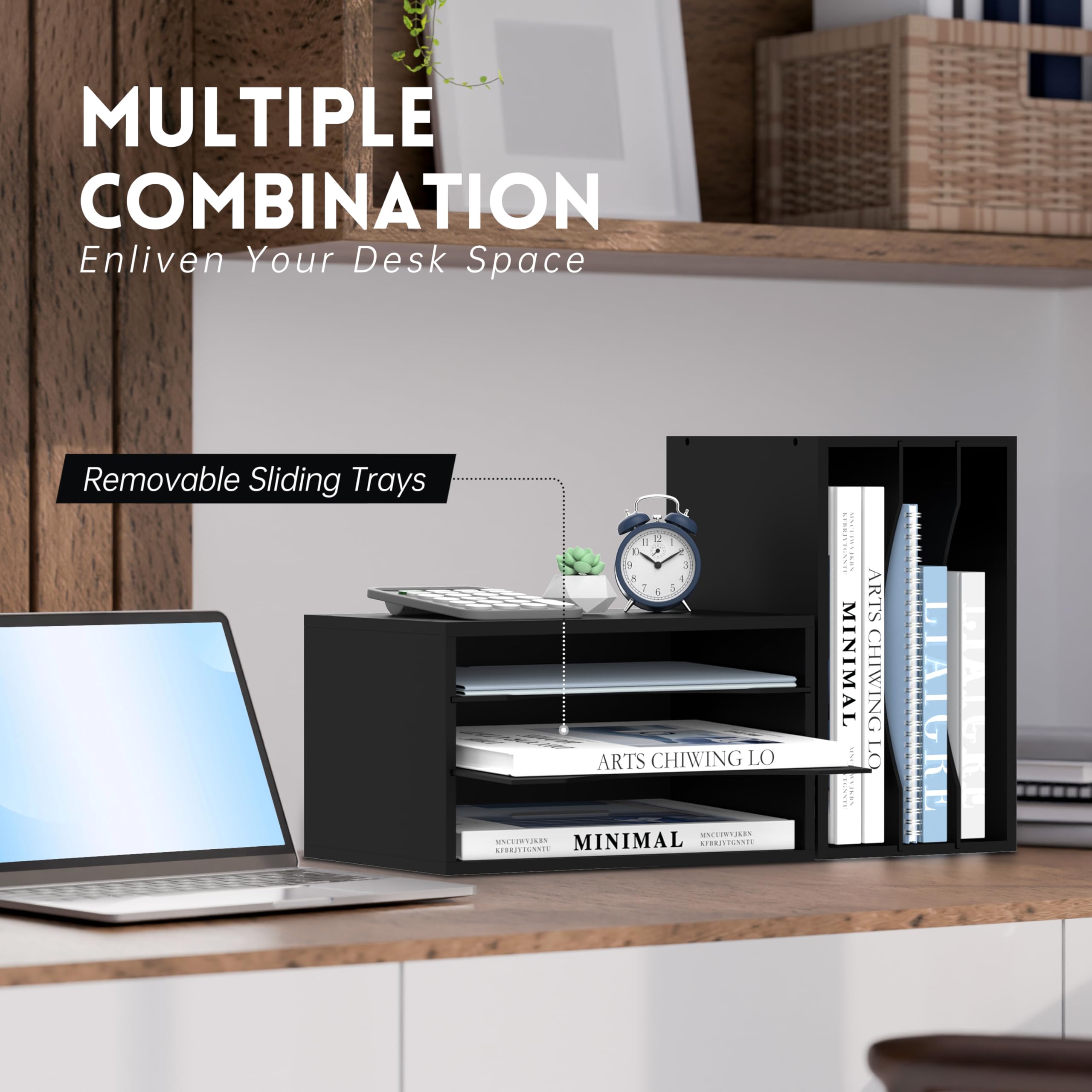 Snapklik.com : SUPEASY Wooden Desk Organizer - 3 Tier Paper File ...