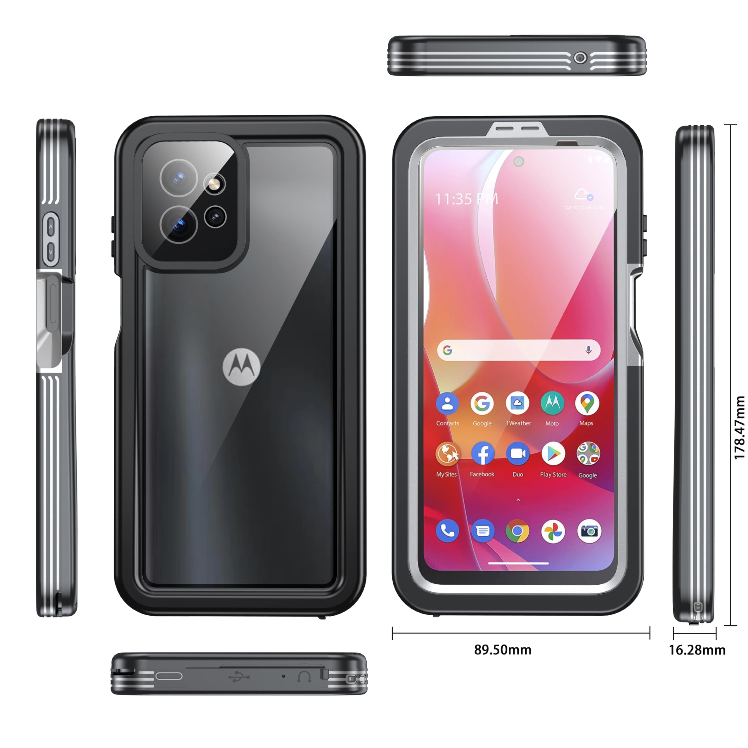 GOLDJU for Motorola Moto G Power 2023 Case Waterproof, 360° Full Body ...