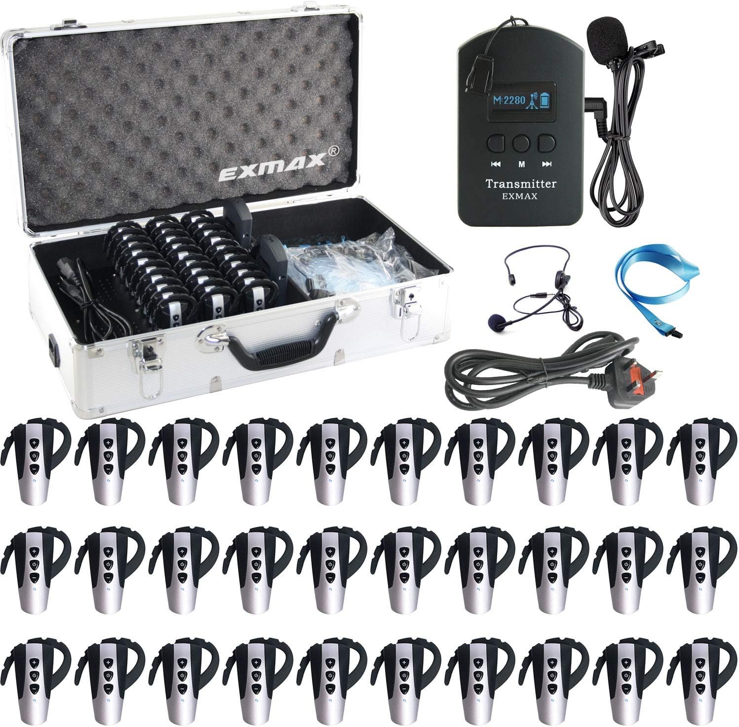 Amazon.com: EXMAX EXD-6824 2.4G Hands-free Wireless Tour Guide Audio ...