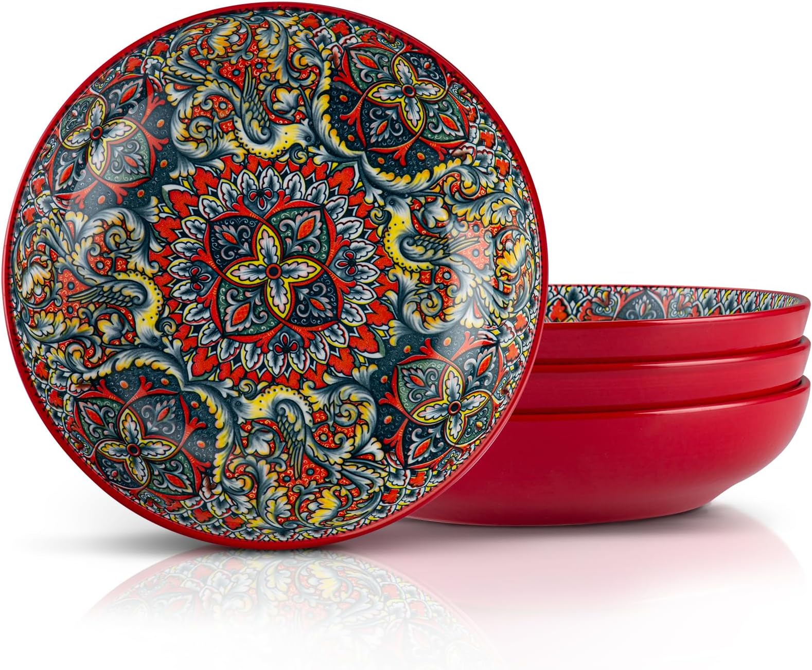 Amazon.com | AVLA 4 Pack Ceramic Pasta Bowls, 8" Salad Serving Bowl Set ...