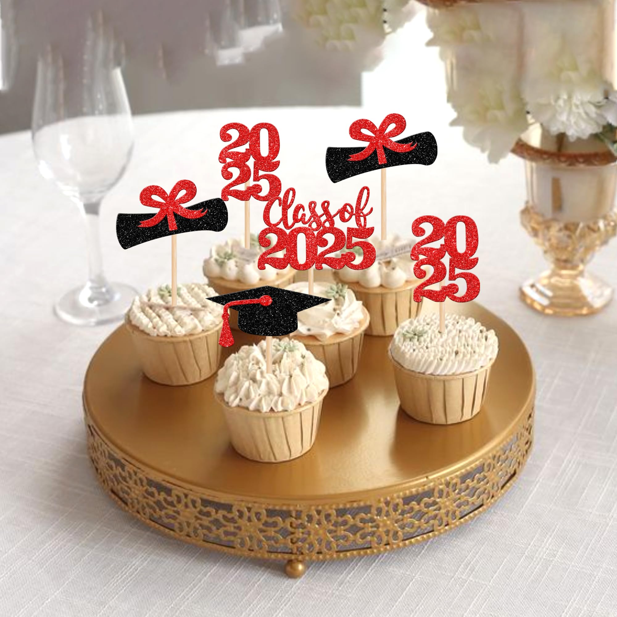 Snapklik.com : 36 PCS 2023 Graduation Theme Cupcake Toppers Glitter ...