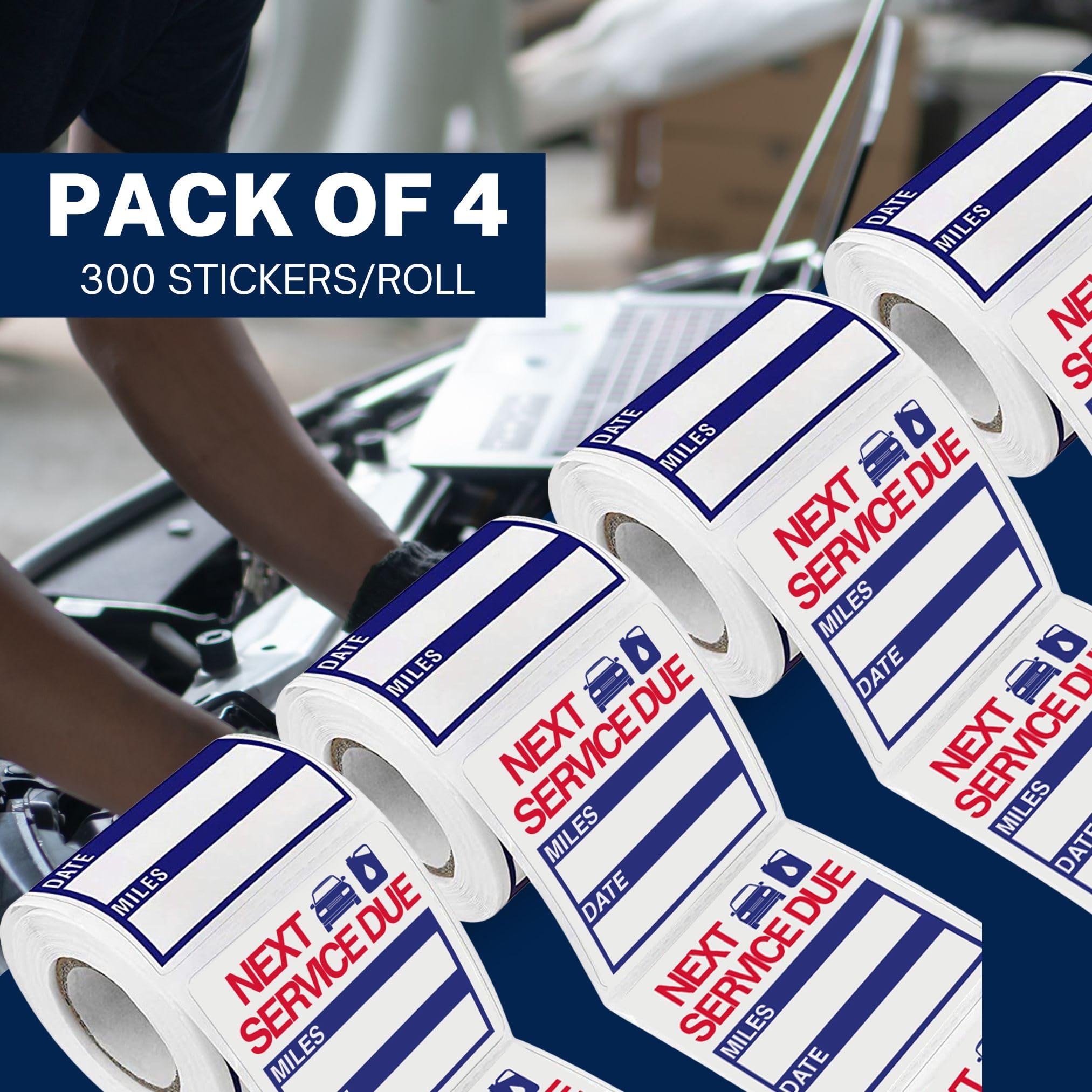 Snapklik.com : PERFORMORE 2 X 2 Oil Change Stickers, 300 Sitckers Per ...