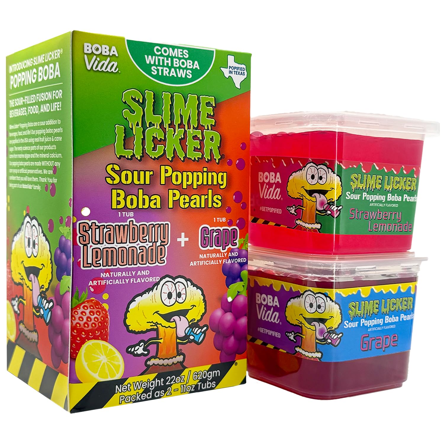 Amazon.com: BOBAVIDA Slime Licker Strawberry Lemonade & Grape Sour ...