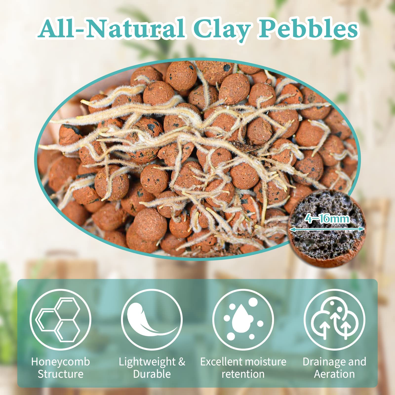 Snapklik.com : 15 LBS Organic Expanded Clay Pebbles, 4mm -16mm Light ...