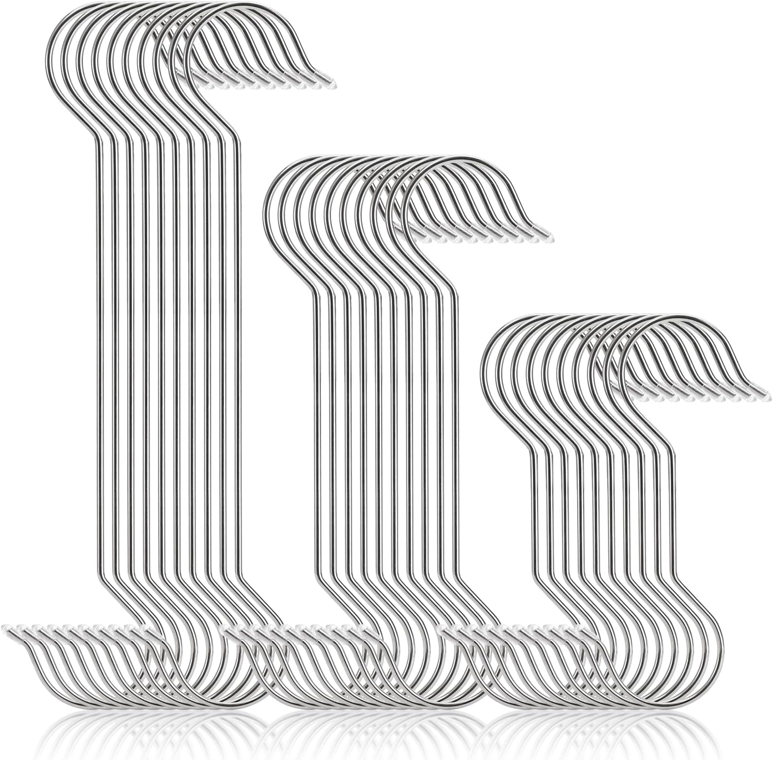 Amazon.com: 12 Pack Stainless Steel Large Size Hooks, S Shape Long ...