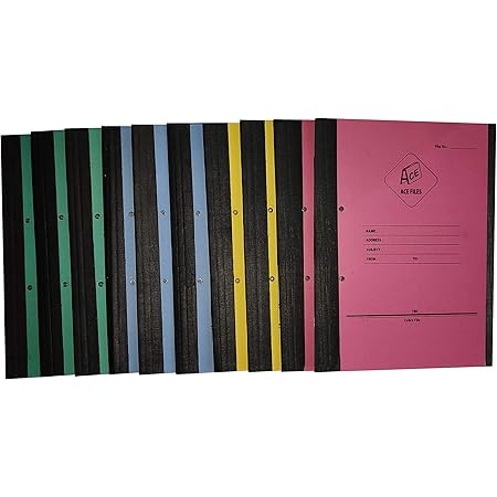 Ace Files 540 GSM 5 Colours Spring File Board, Pack of 10 : Amazon.in ...