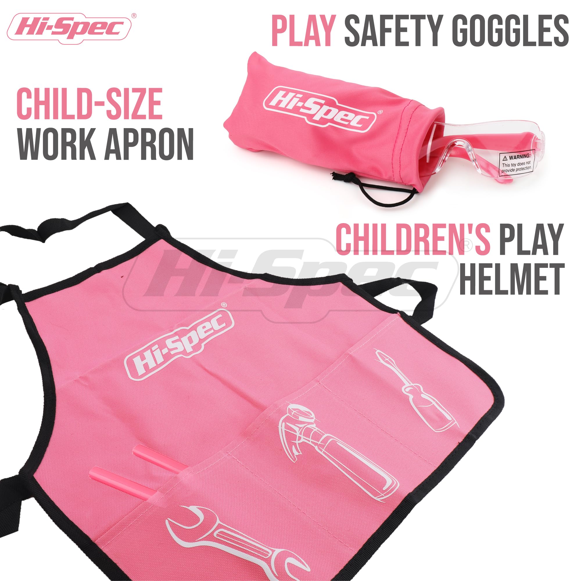Snapklik.com : Hi-Spec 18pc Pink Kids Tool Kit Set & Child Size Tool ...