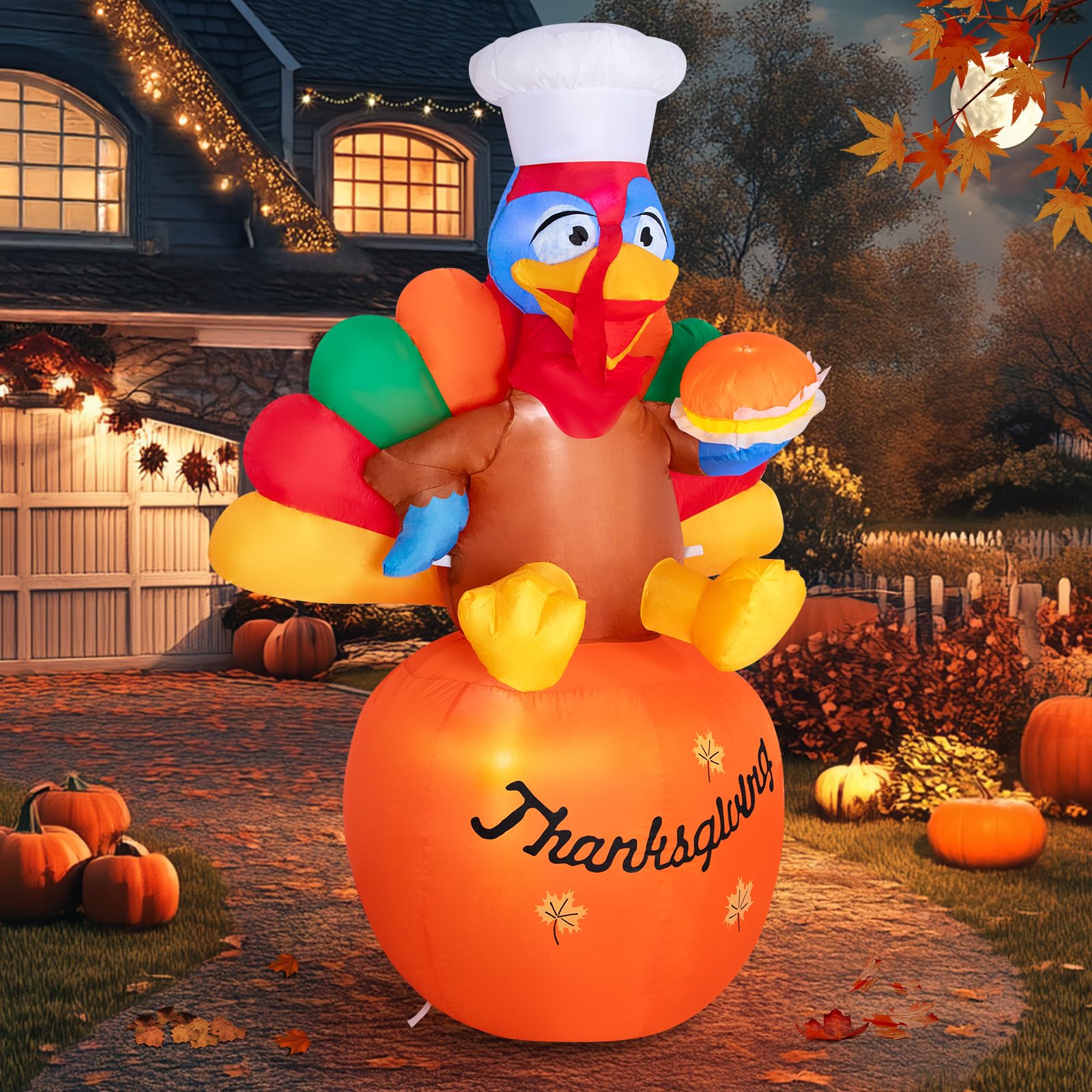 Amazon.com: 6 FT Inflatables Turkey for Thanksgiving Outdoor Decoration ...