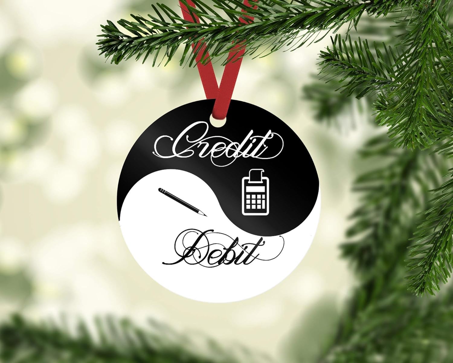 Amazon.com: Accountant Christmas Ornament 3" diameter aluminum Flat ...