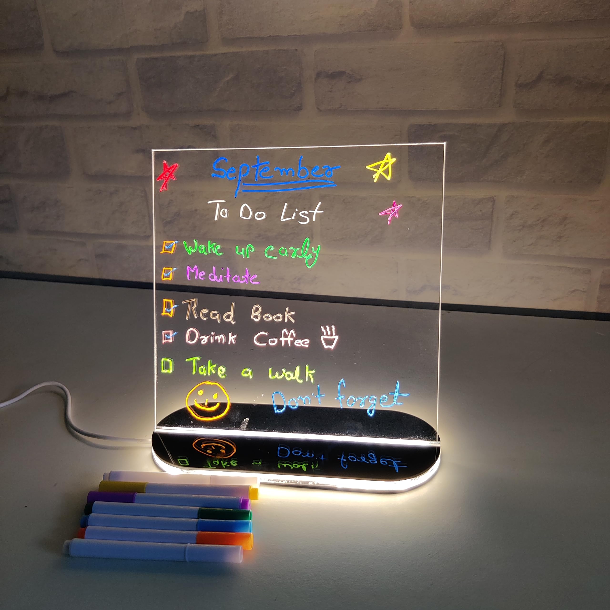 Zesta 3D Acrylic Planner/Rewritable Acrylic Message Board with Stand ...