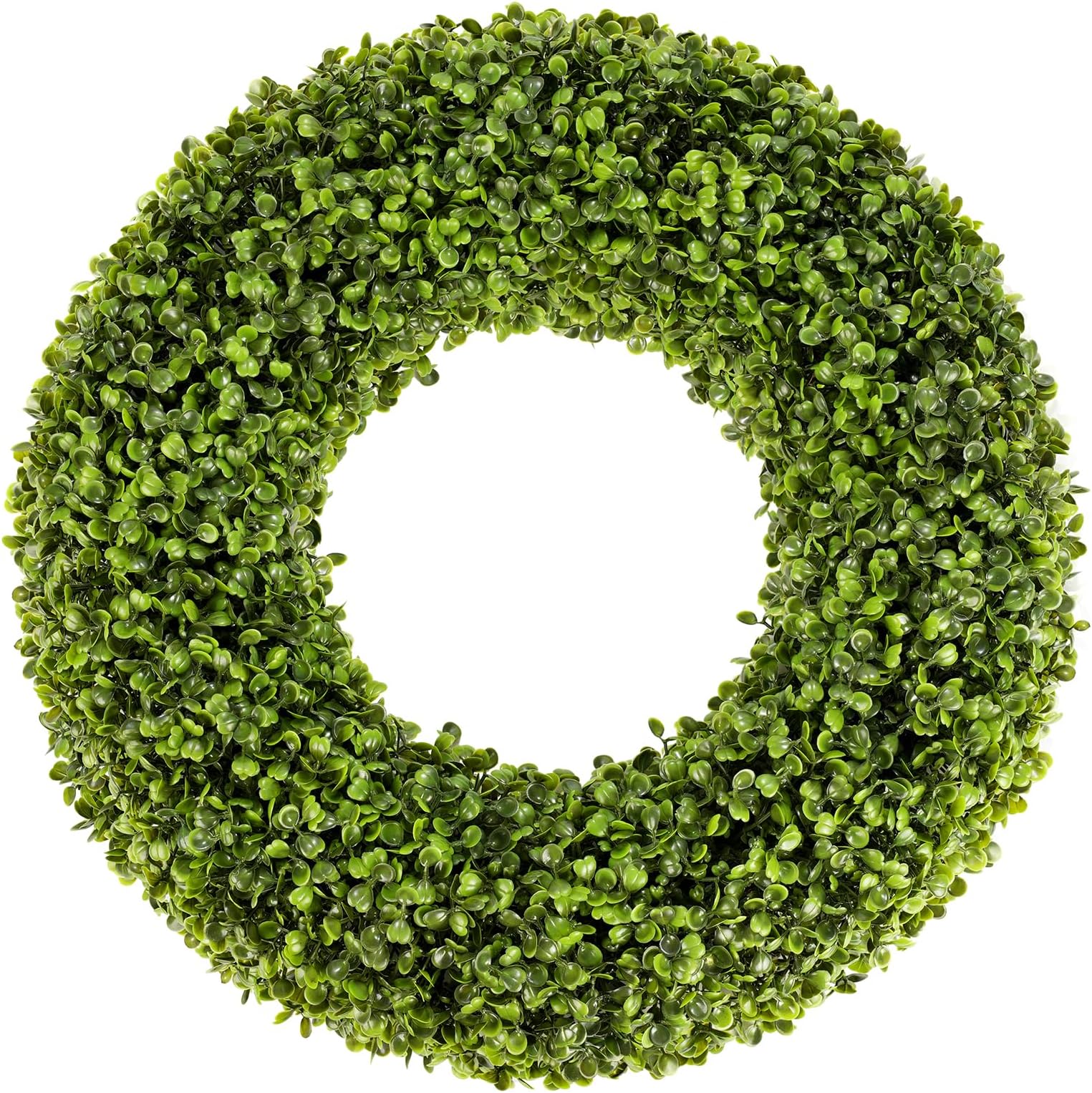Amazon.com: Mills Floral Company Boxwood Round Wreath, Single Side 16 ...