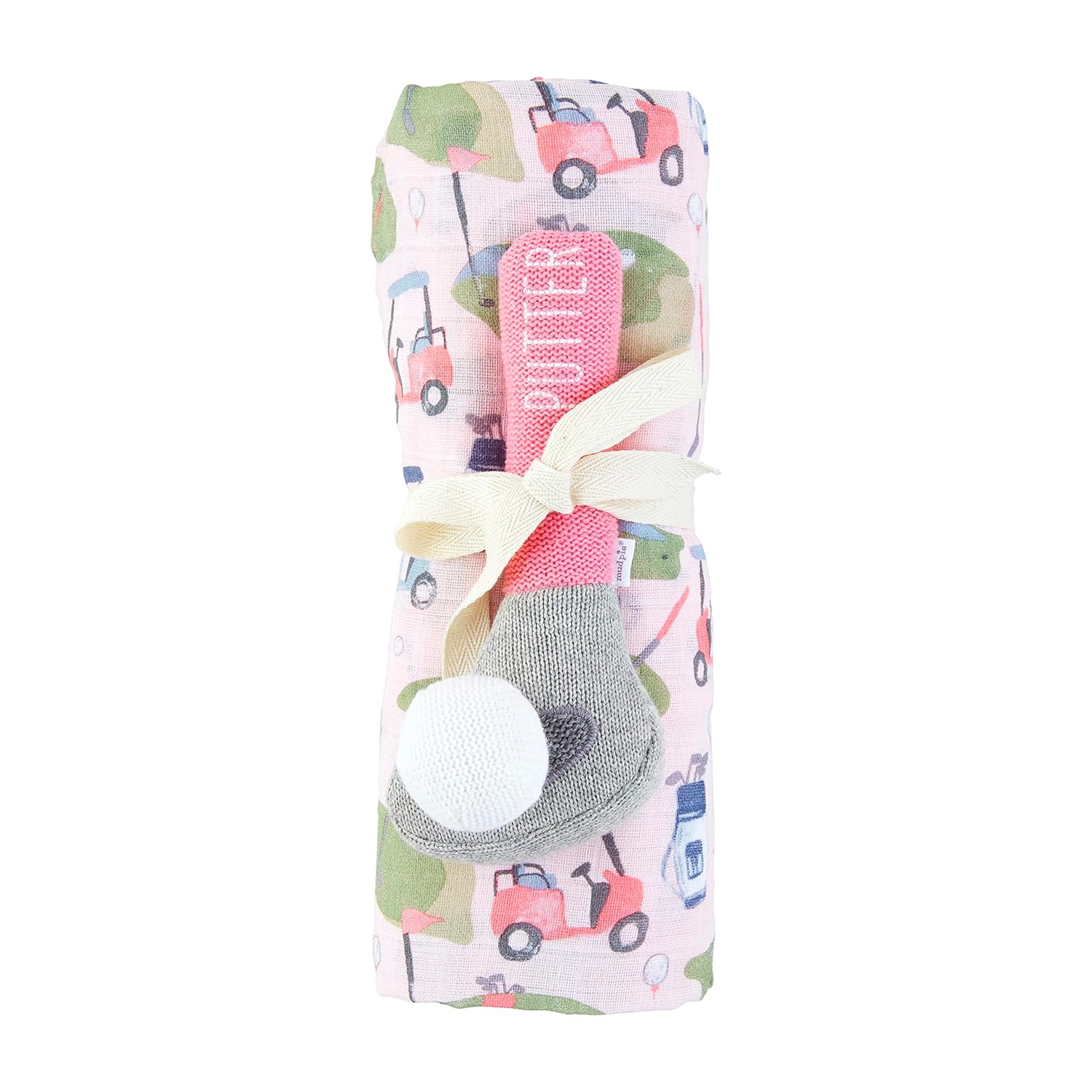 Amazon.com: Mud Pie Pink Golf Swaddle and Rattle : Baby