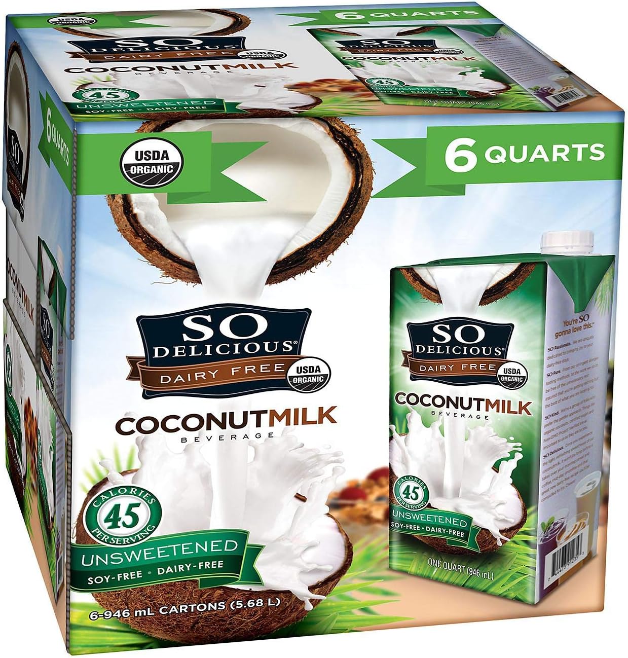 Amazon.com: So Delicious Dairy-Free Organic Coconutmilk Beverage ...