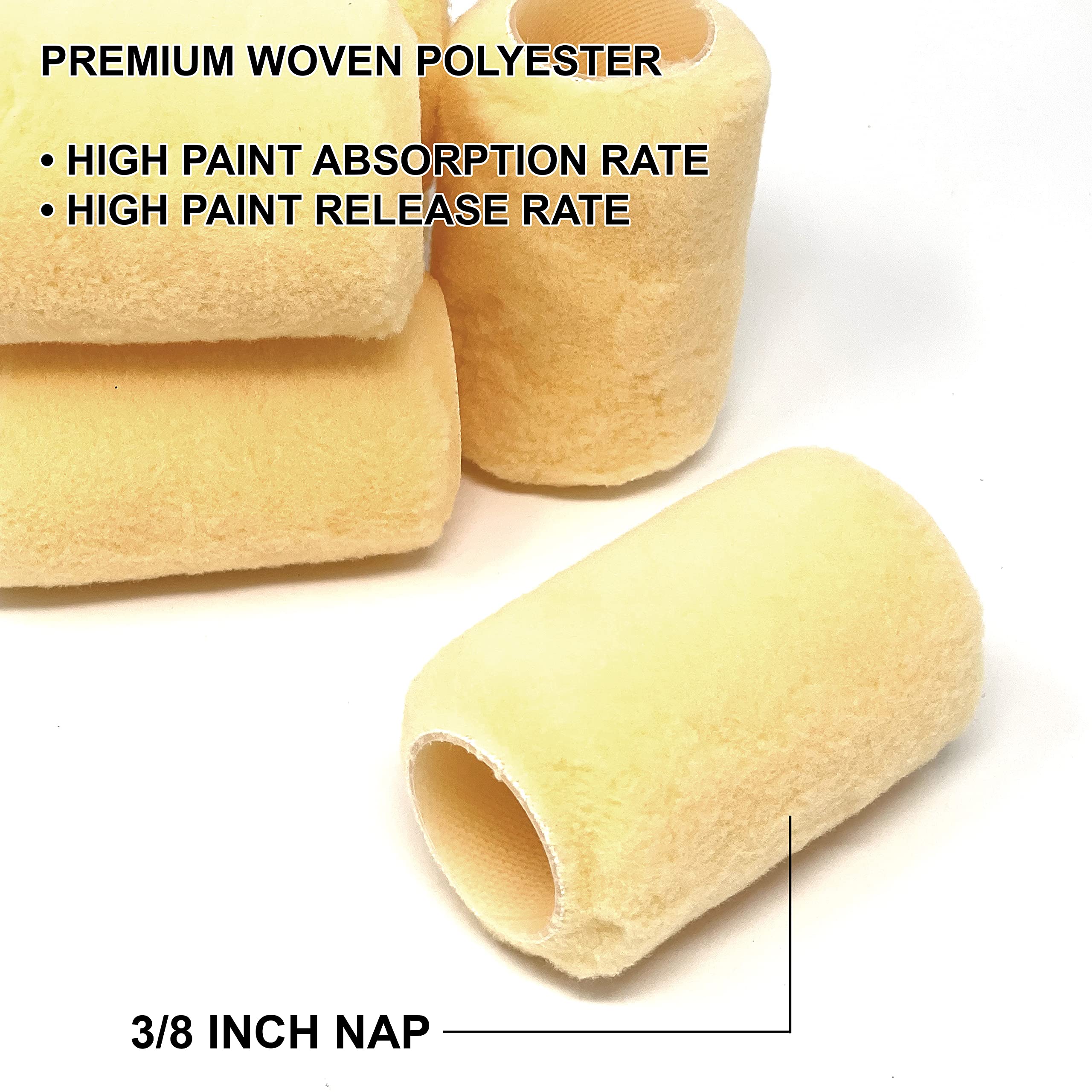 Snapklik.com : Allgala 6-Piece 4 Inch Shedless Roller Covers