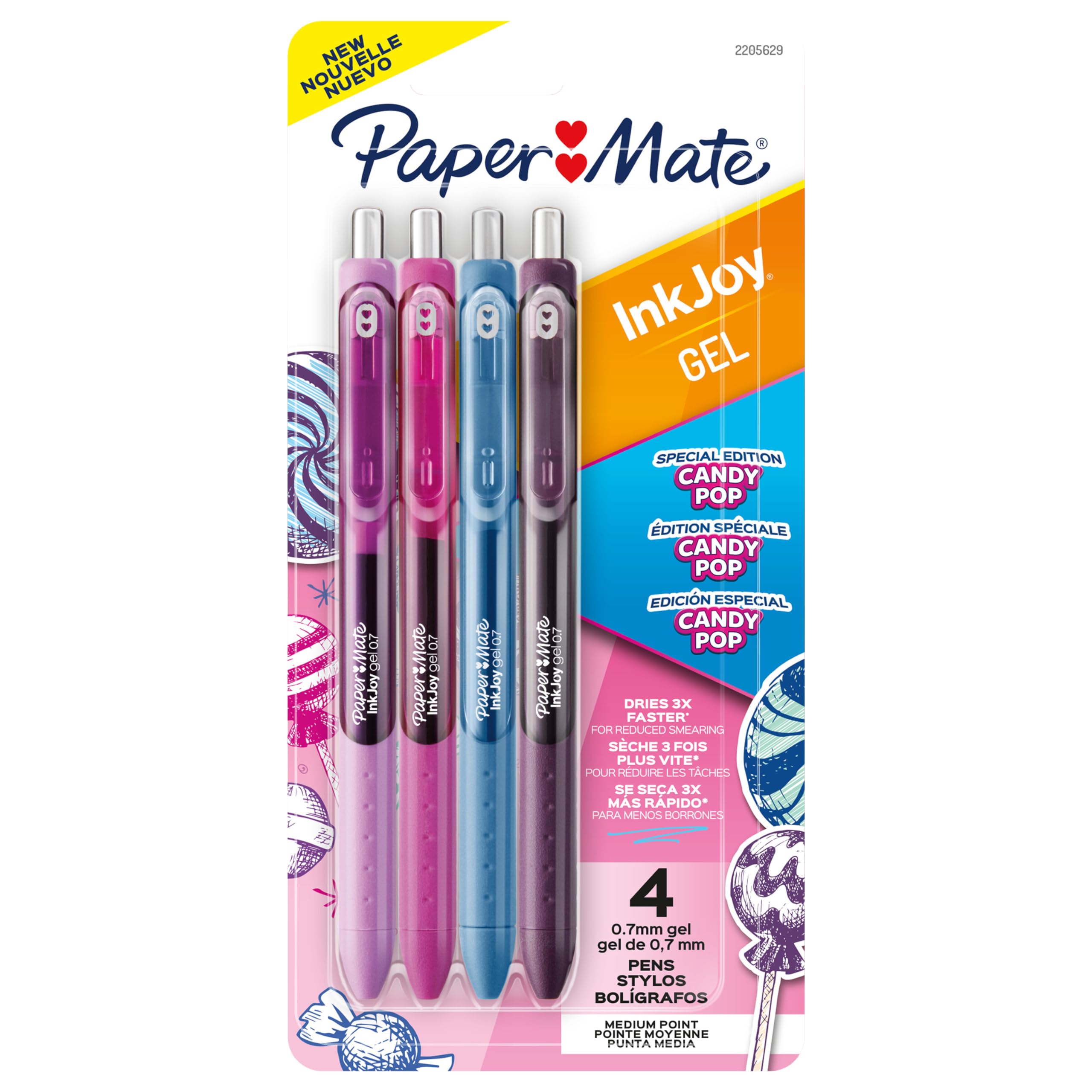 Paper Mate InkJoy Gel Pens, Candy Pop Colours, Medium (0.7mm) Point ...