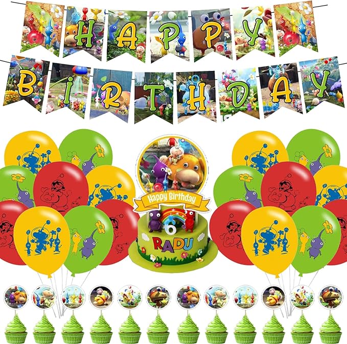 Amazon.com: inEarz Pikmin Birthday Party Decorations, Captain Olimar ...