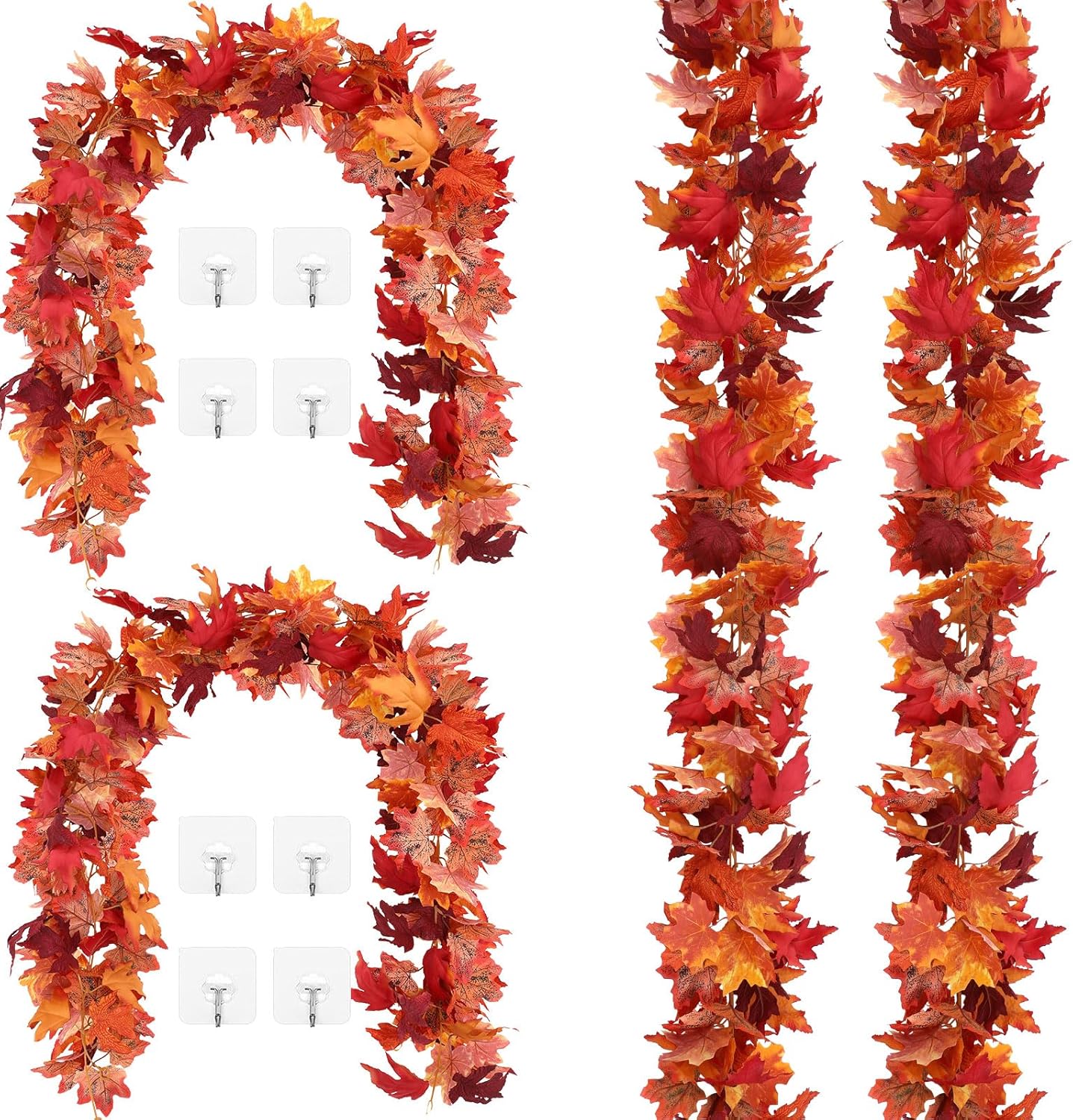 Amazon.com: U'Artlines 4Pcs Artificial Fall Garland Maple Leaf Autumn ...