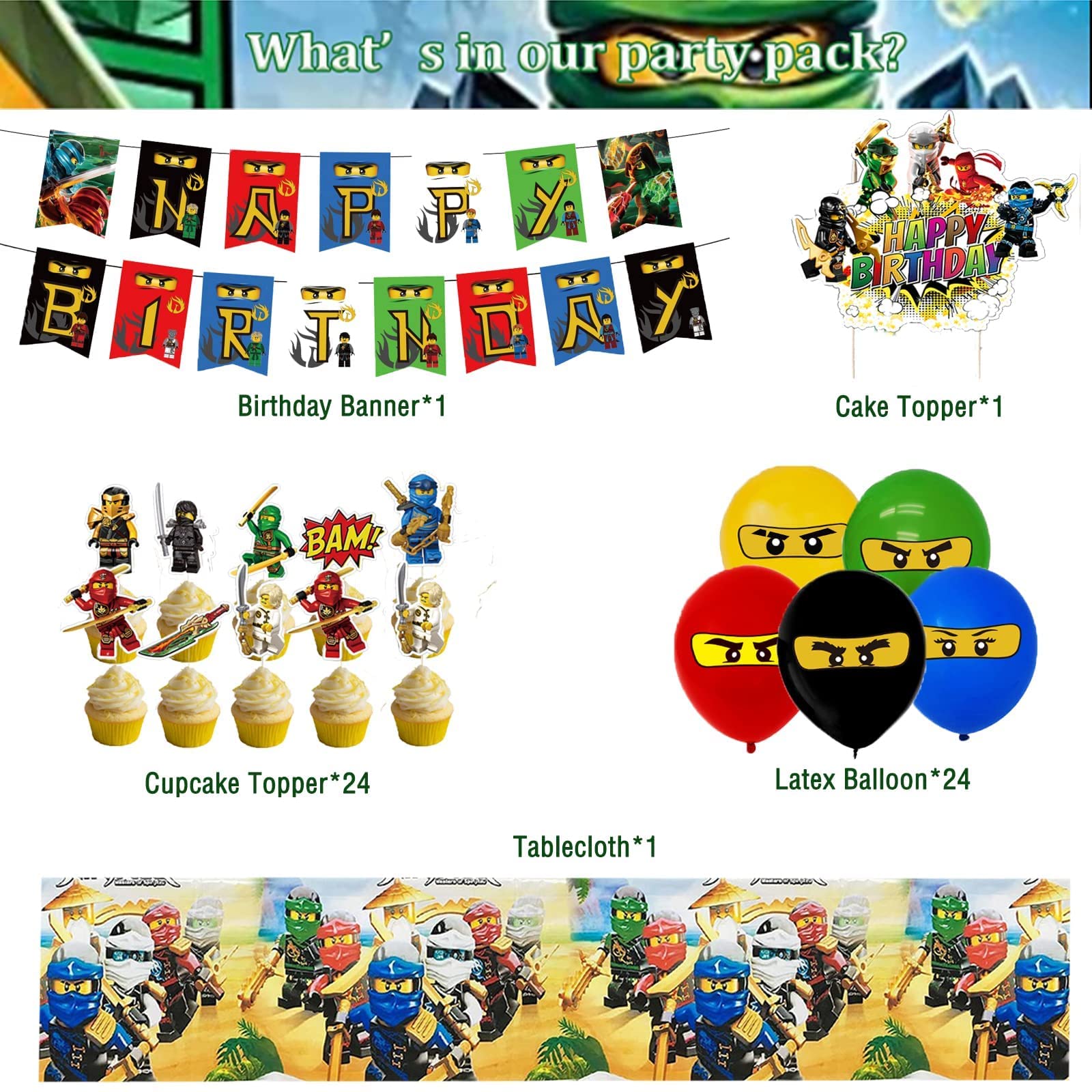 Ninjago Party Banner Printable LEGO Ninjago Party Set 853543