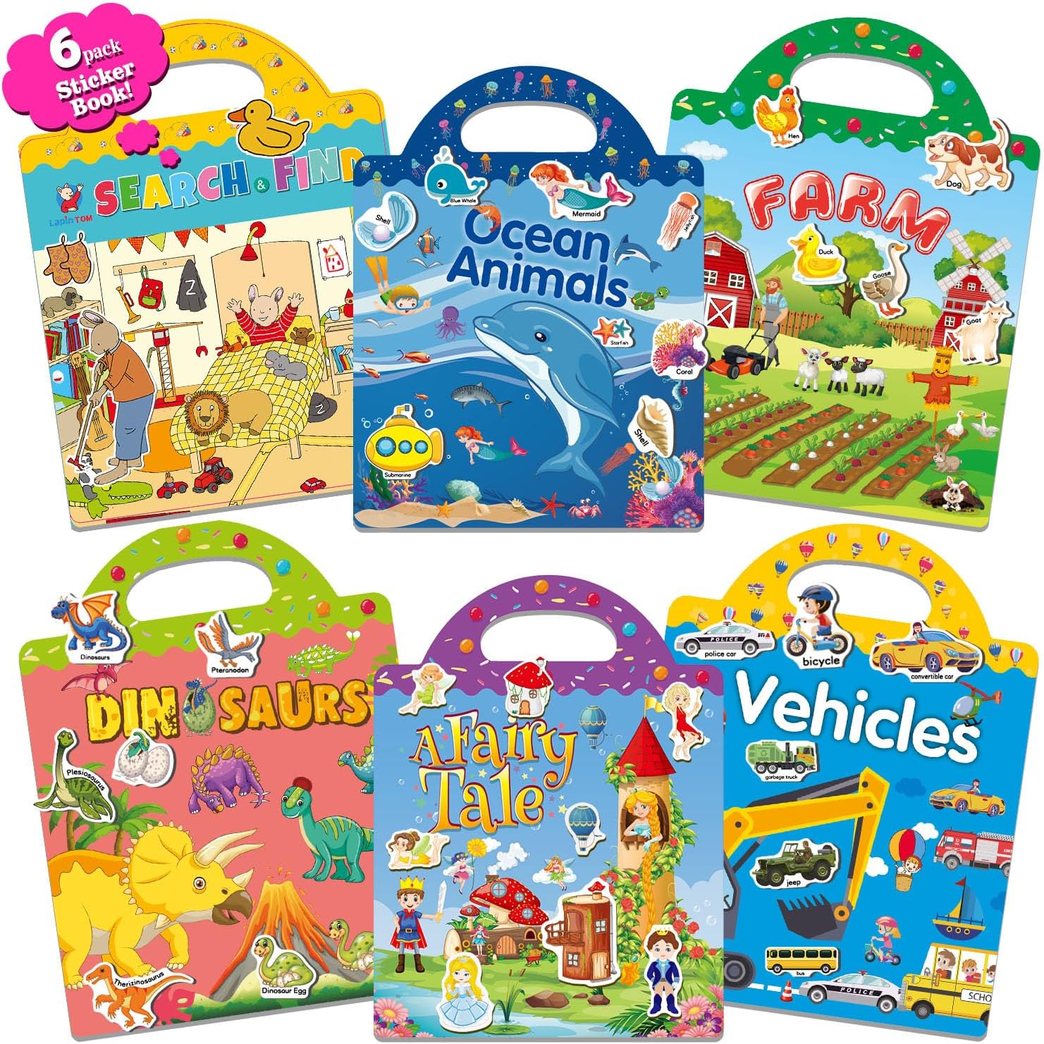 Amazon.com: Reusable Sticker Books for Kids 2-4 Stickers Books for ...