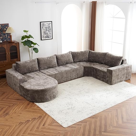 Amazon.com: Oversized U Shaped Floor Lounge Sofa Full Foam Modular ...