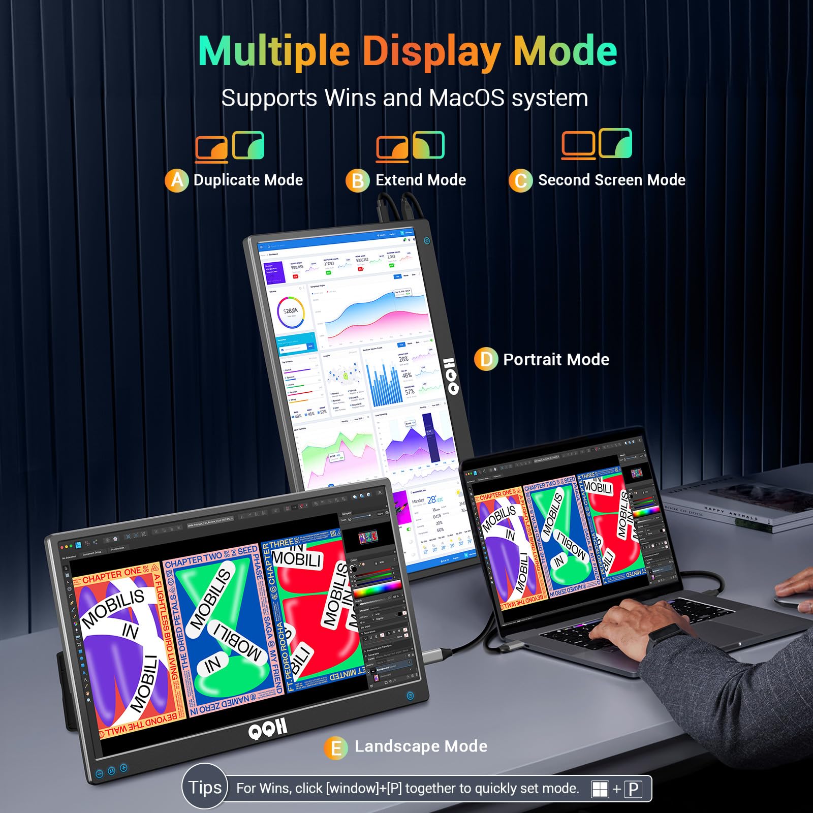 QQH Portable Monitor, 15.6" P...B0CLTVMD52 | Encarguelo.com