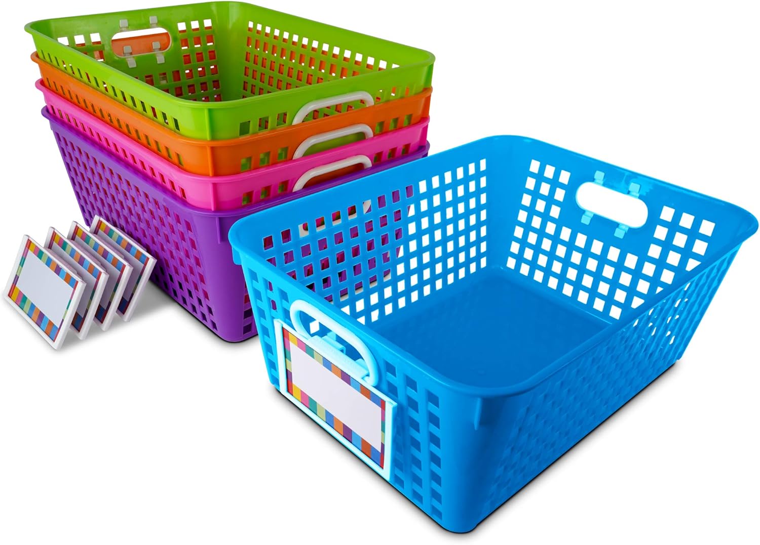Multi Purpose Storage Baskets and Labels Set - Neon (5 Pack) in Nepal ...