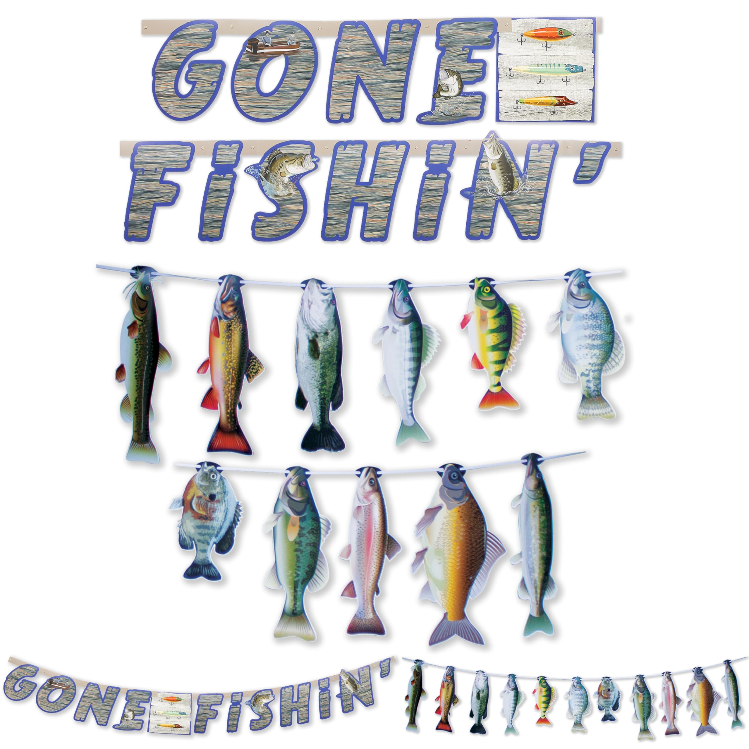 Amazon.com: Havercamp GONE FISHIN’ and STRING OF FISH Banners Bundle ...