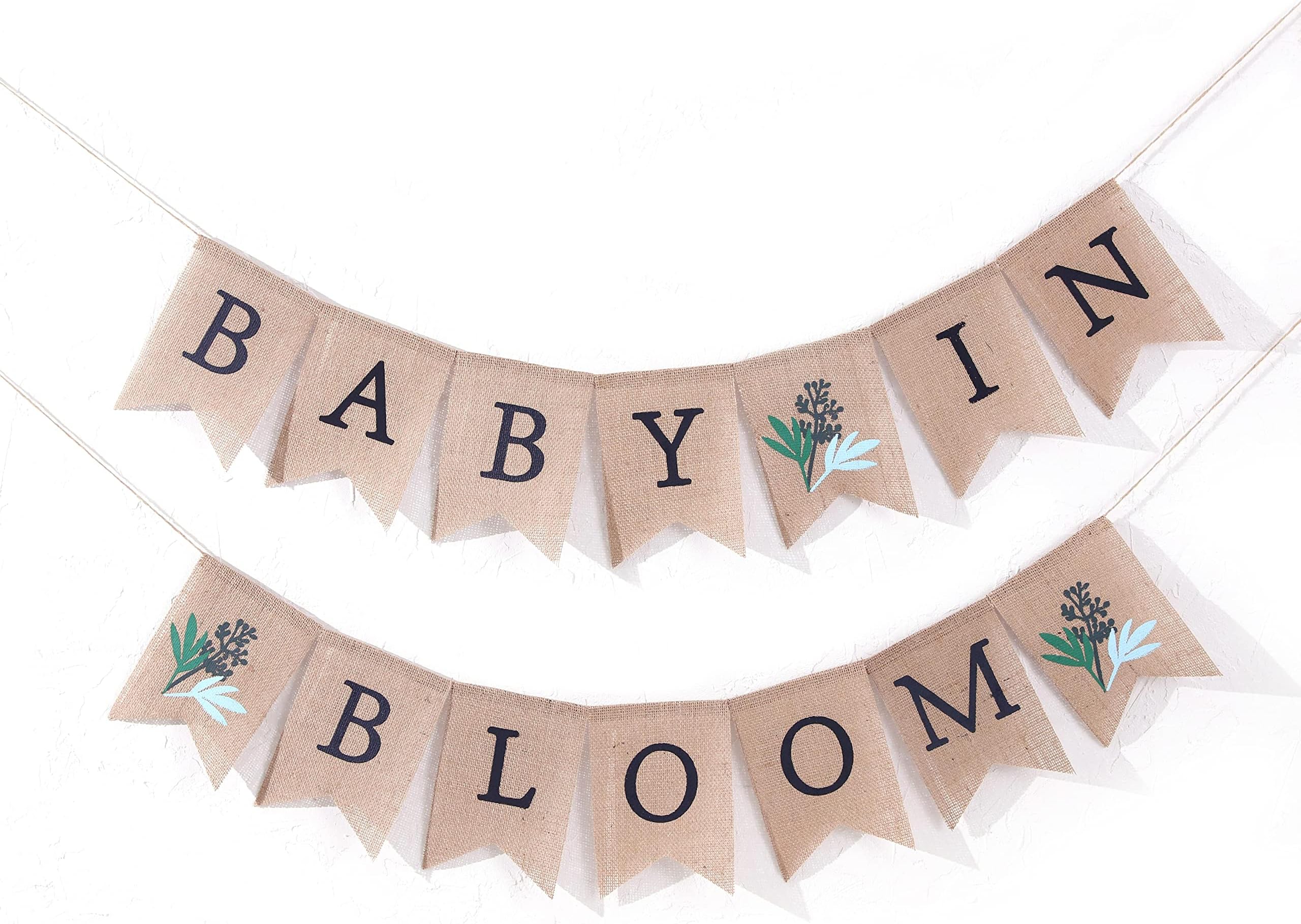Amazon.com: Baby in Bloom Rose Gold Glitter Banner Sign Garland Pre ...