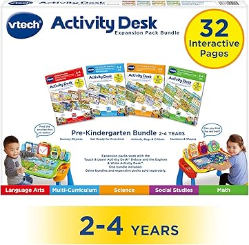 VTech Touch and Learn Activity Desk Deluxe 4-in-1 Preschool Bundle ...