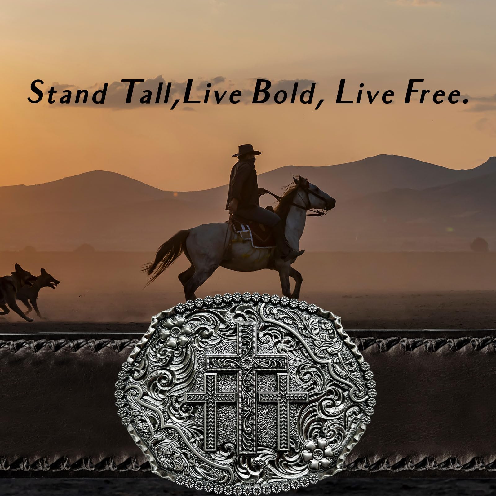 Snapklik.com : Religious Cross Western Belt Buckles For Men Cowboy Belt ...