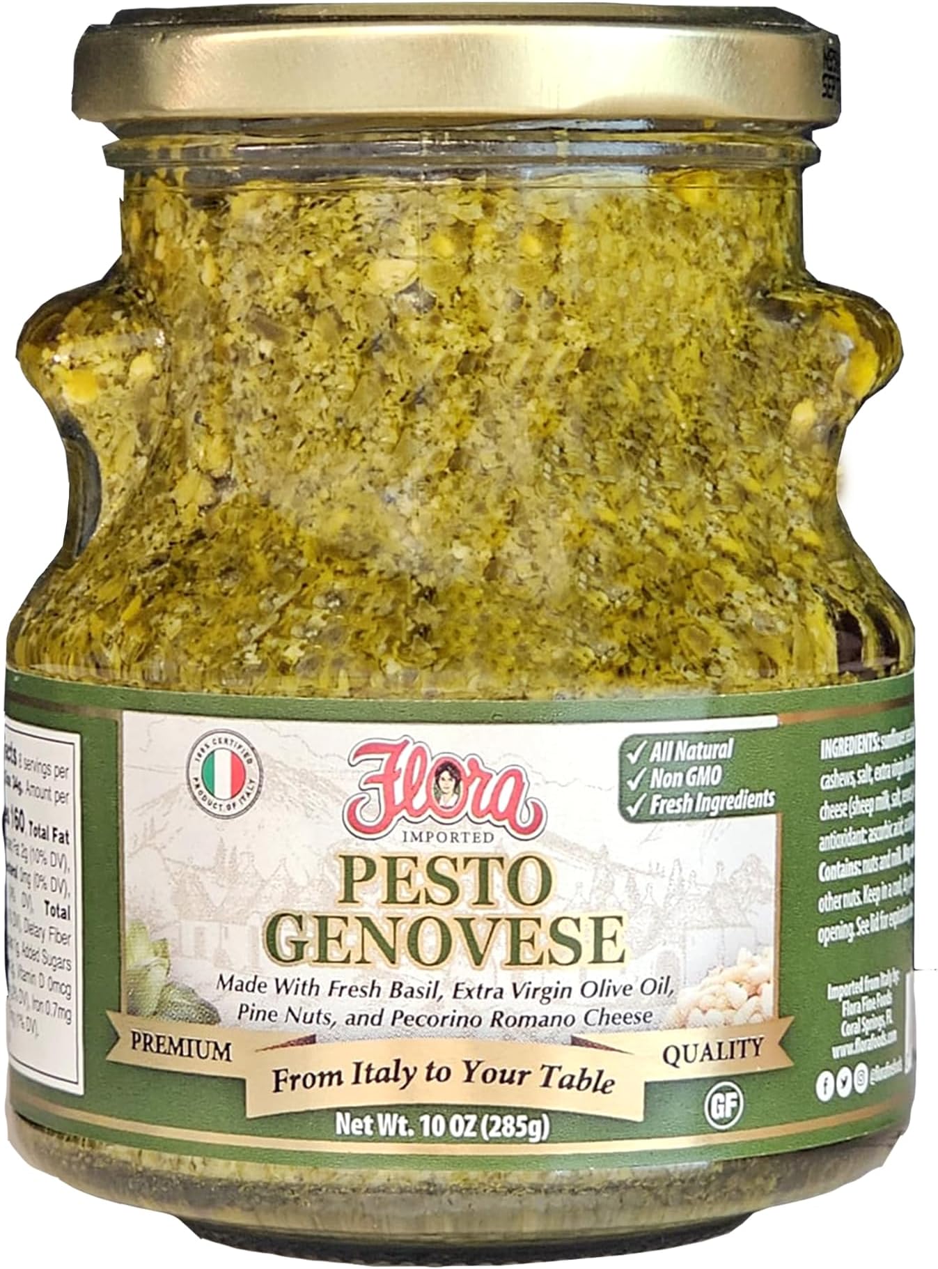Amazon.com : FLORA ITALIAN FOODS Pesto Genovese Sauce, 10 OZ : Grocery ...