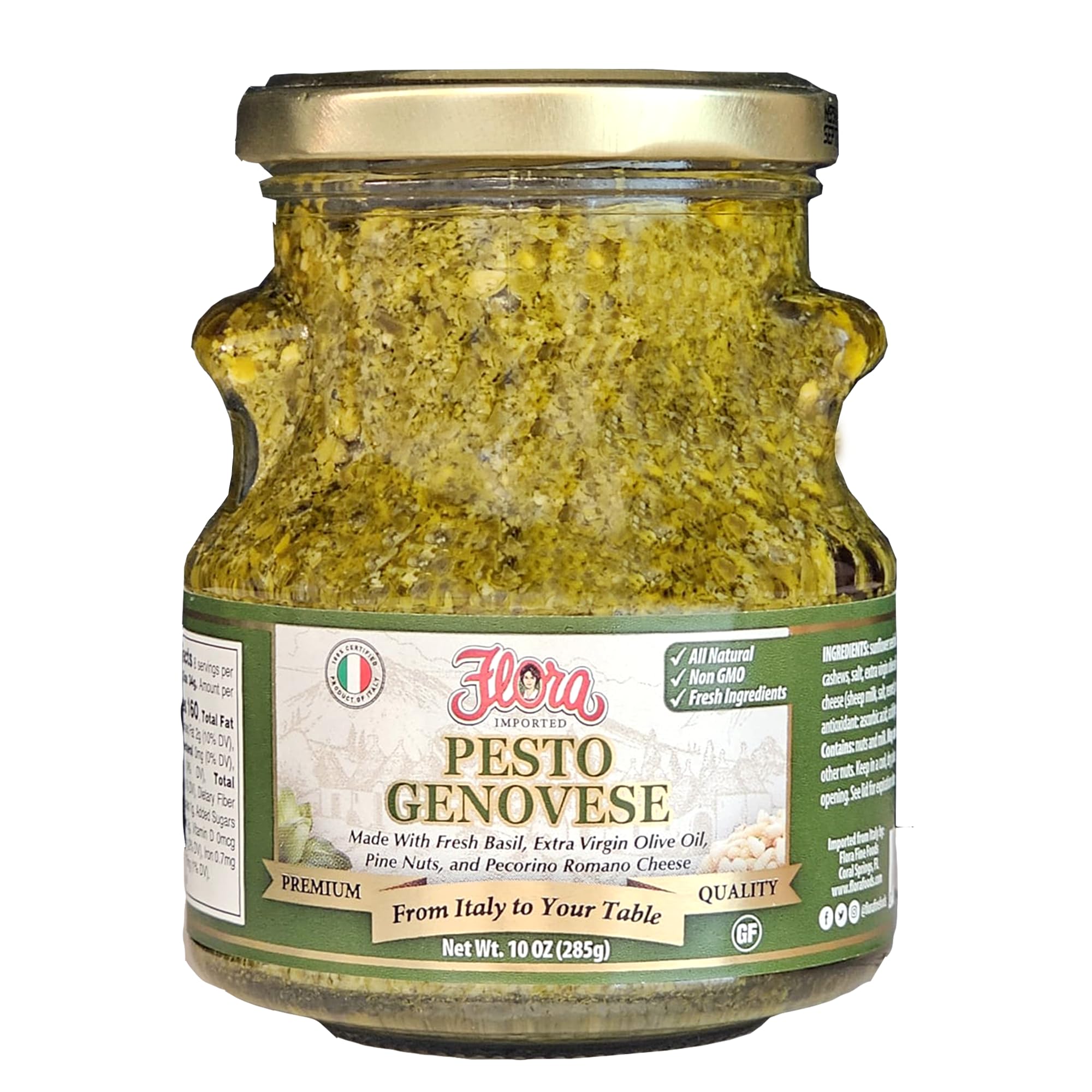 Amazon.com : FLORA ITALIAN FOODS Pesto Genovese Sauce, 10 OZ : Grocery ...