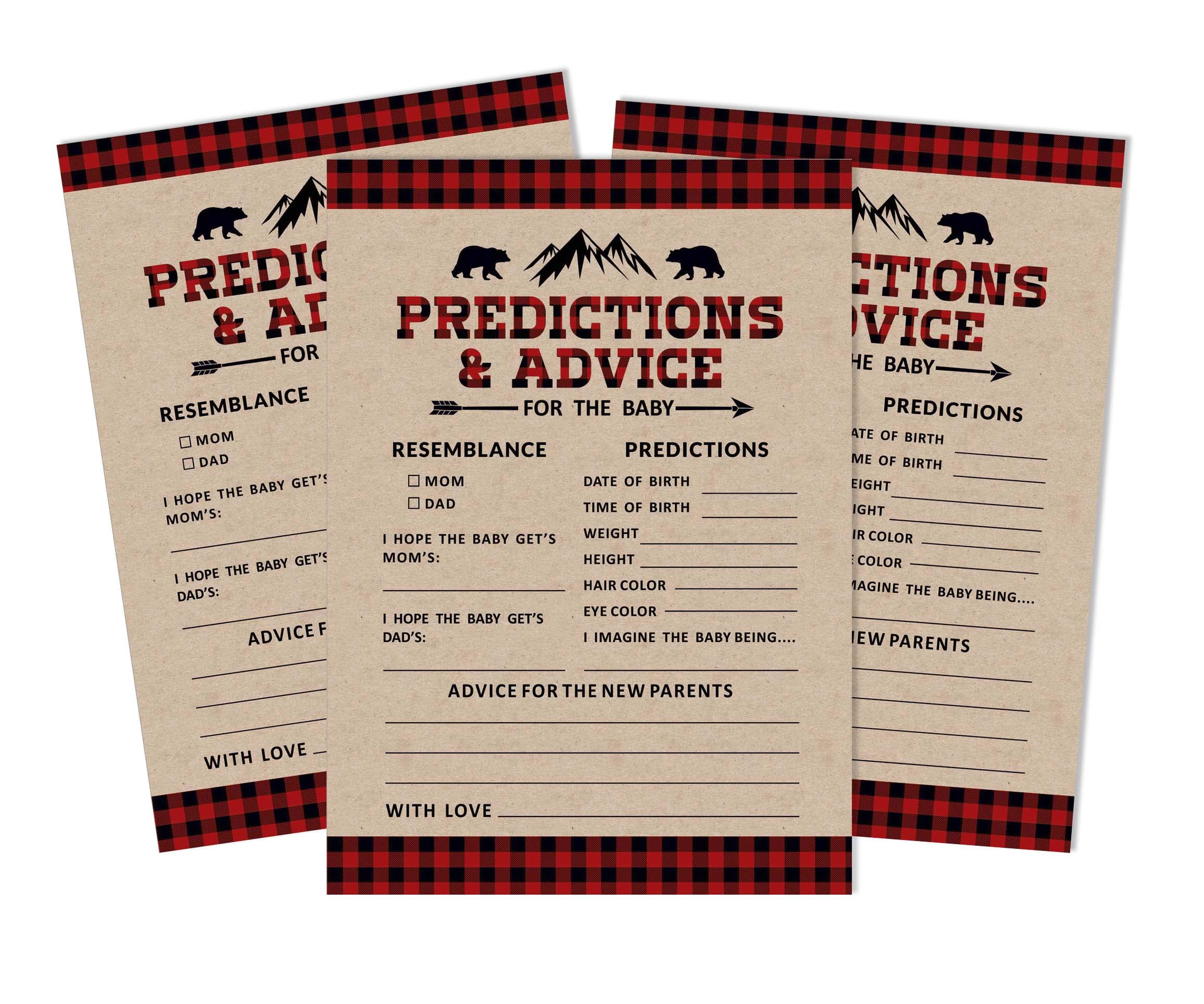Buy Inkdotpot 50 Prediction Cards For Baby Shower Game Lumberjack Gender Neutral Rustic Kraft buy-inkdotpot-50-prediction-cards-for-baby-shower-game-lumberjack-gender-neutral-rustic-kraft