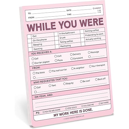 Amazon.com : Adams Write 'n Stick While You Were Out Message Pads, 4 x ...