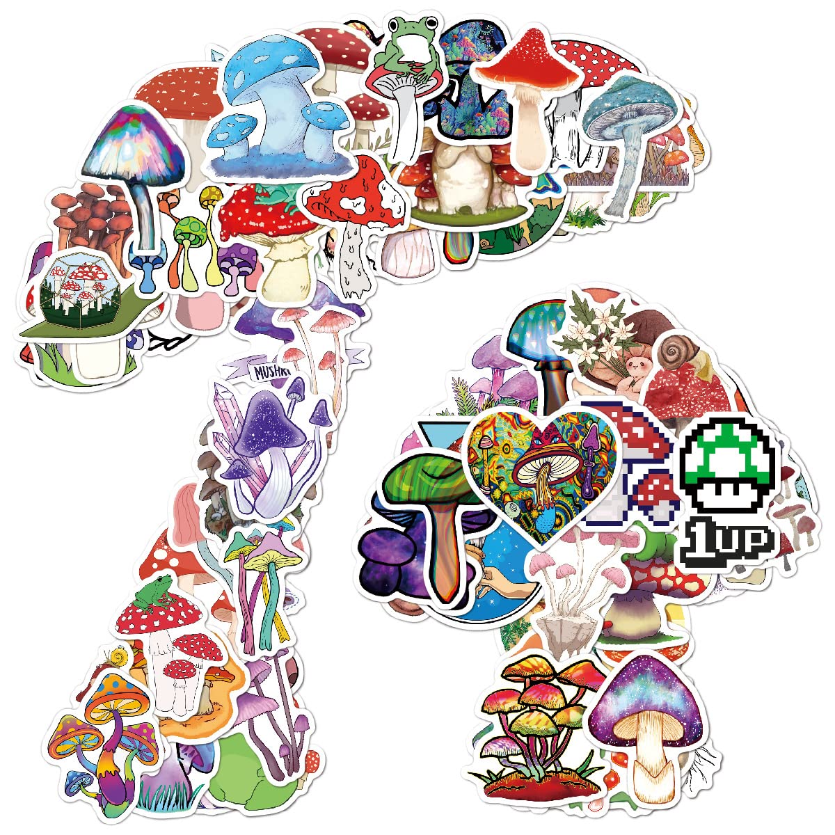 Snapklik.com : REHERO Mushroom Stickers Set, 100pcs Vinly Waterproof ...