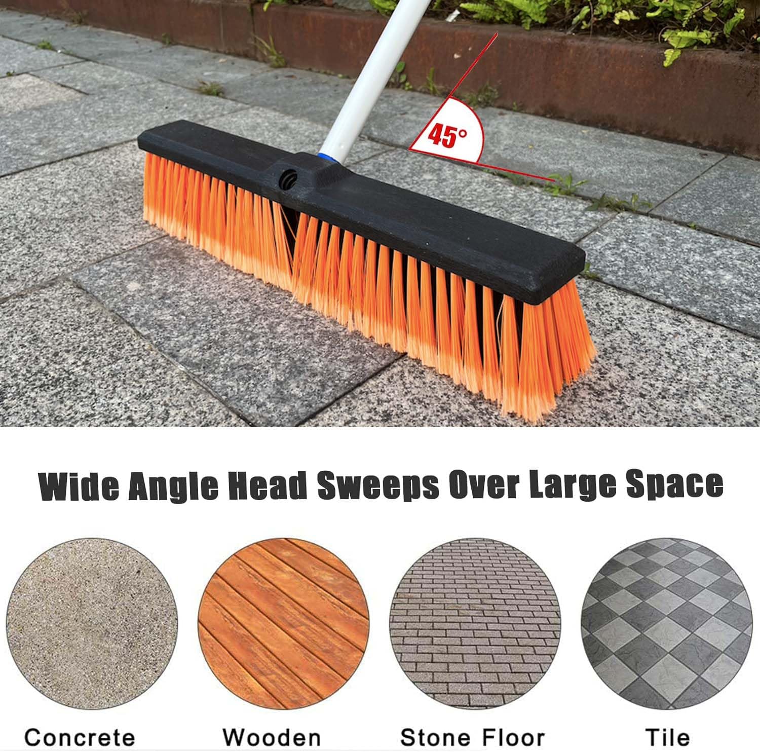 Snapklik.com : 18" Push Broom Outdoor Heavy Duty