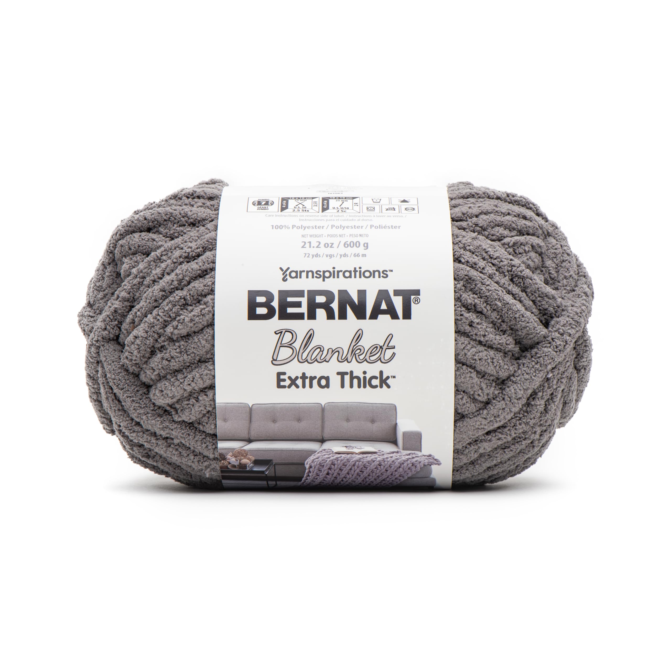 Bernat Blanket Extra Thick Dark Gray Yarn - 1 Pack of 21.12oz/598.74g ...