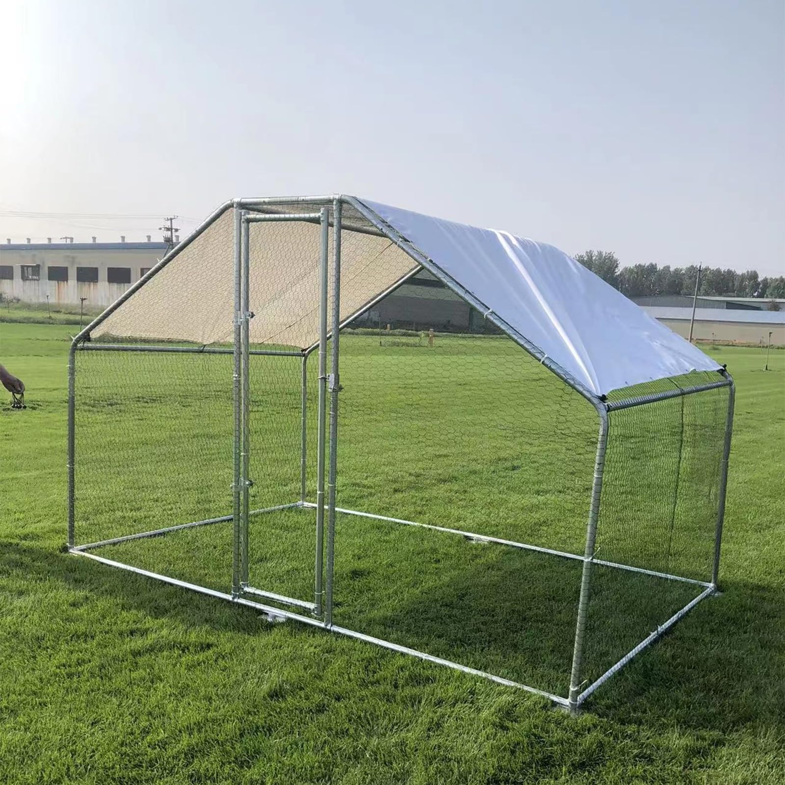 Walk In Chicken Run Cage Metal Chicken Coop With Waterproof ...